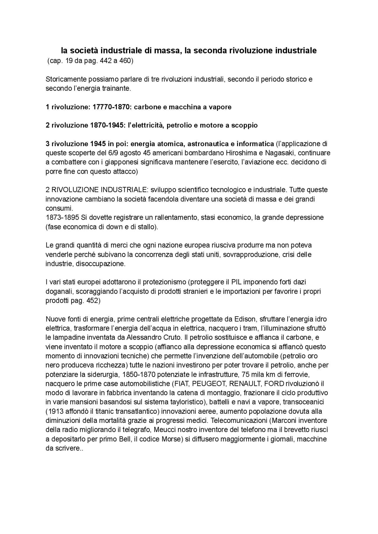 Appunti Di Storia Del Quinto Anno Per La Maturità Docsity