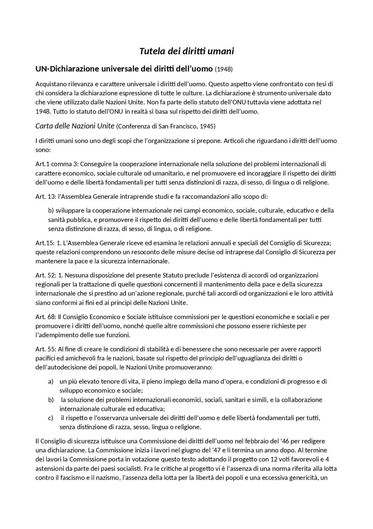 Tutela Dei Diritti Umani Carletti Docsity