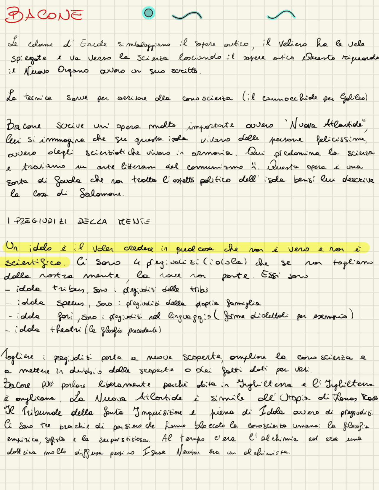 Bacone Appunti Di Filosofia Docsity