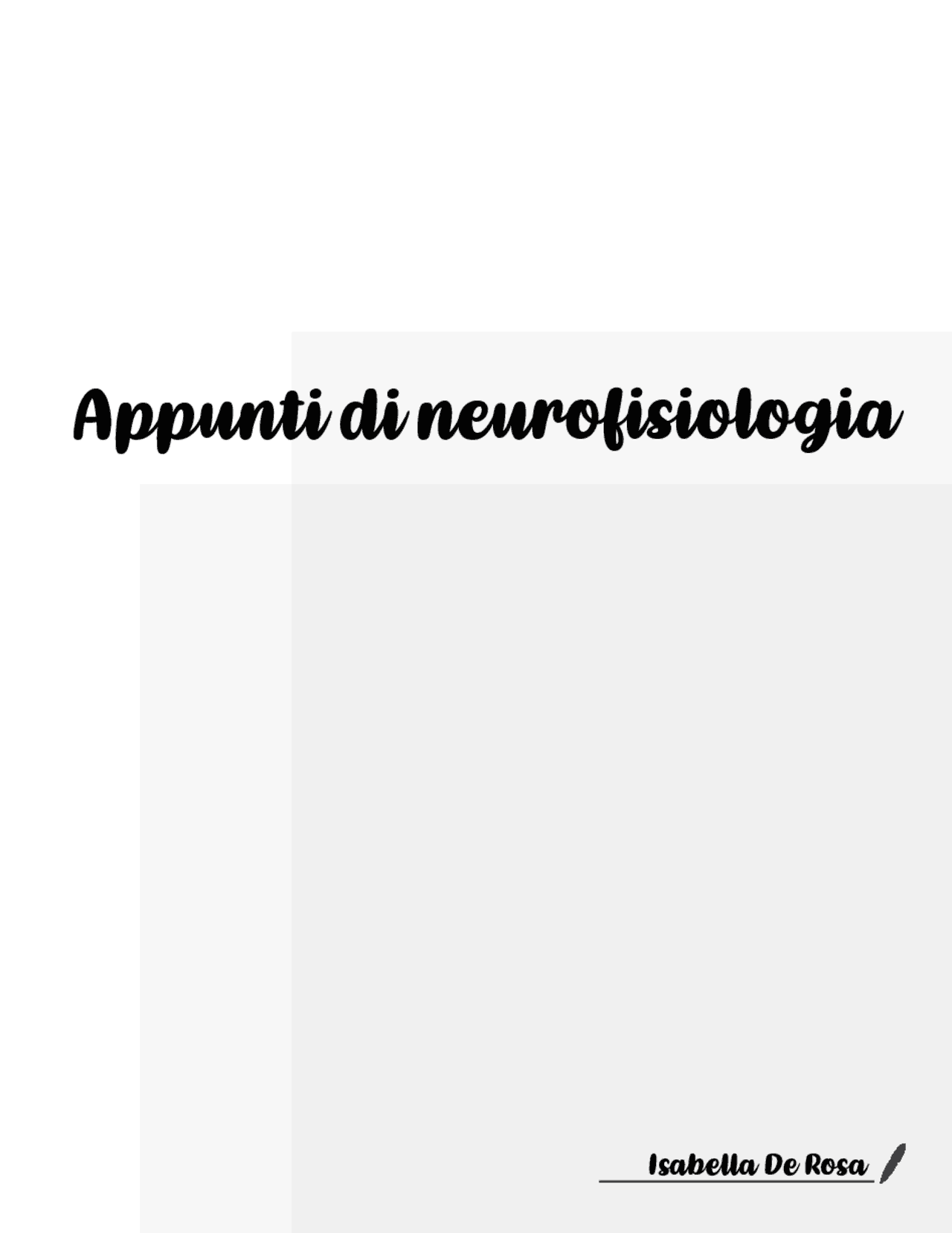 Appunti Del Corso Di Neurofisiologia Schemi E Mappe Concettuali Di