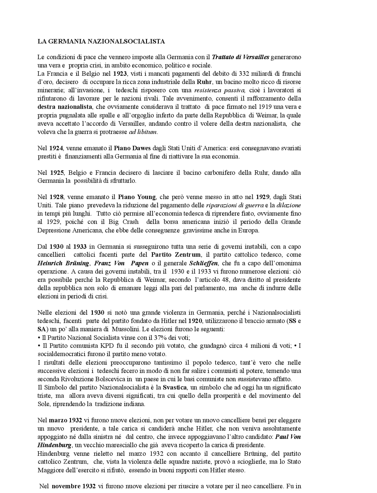 Lascesa Del Nazismo Docsity