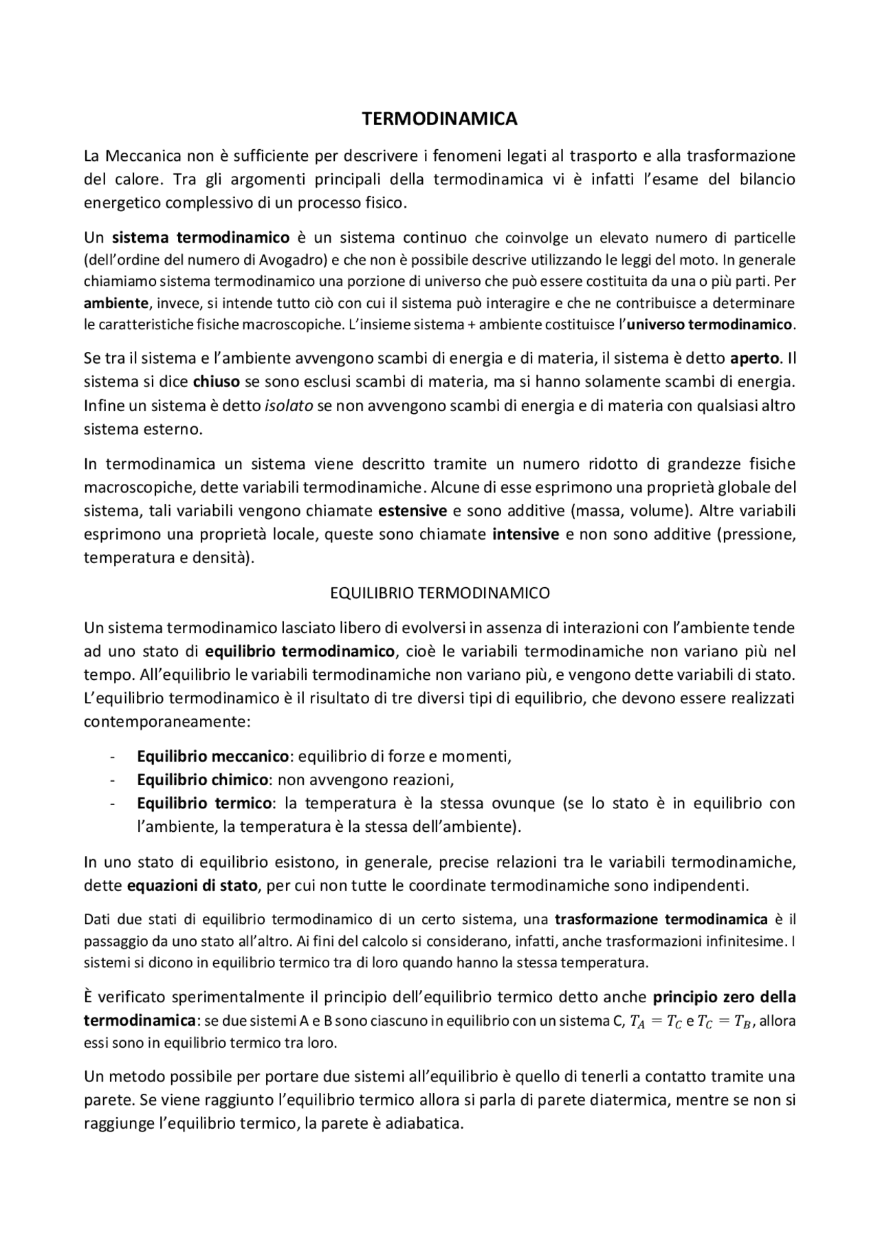 Termodinamica Nozioni E Principi Docsity