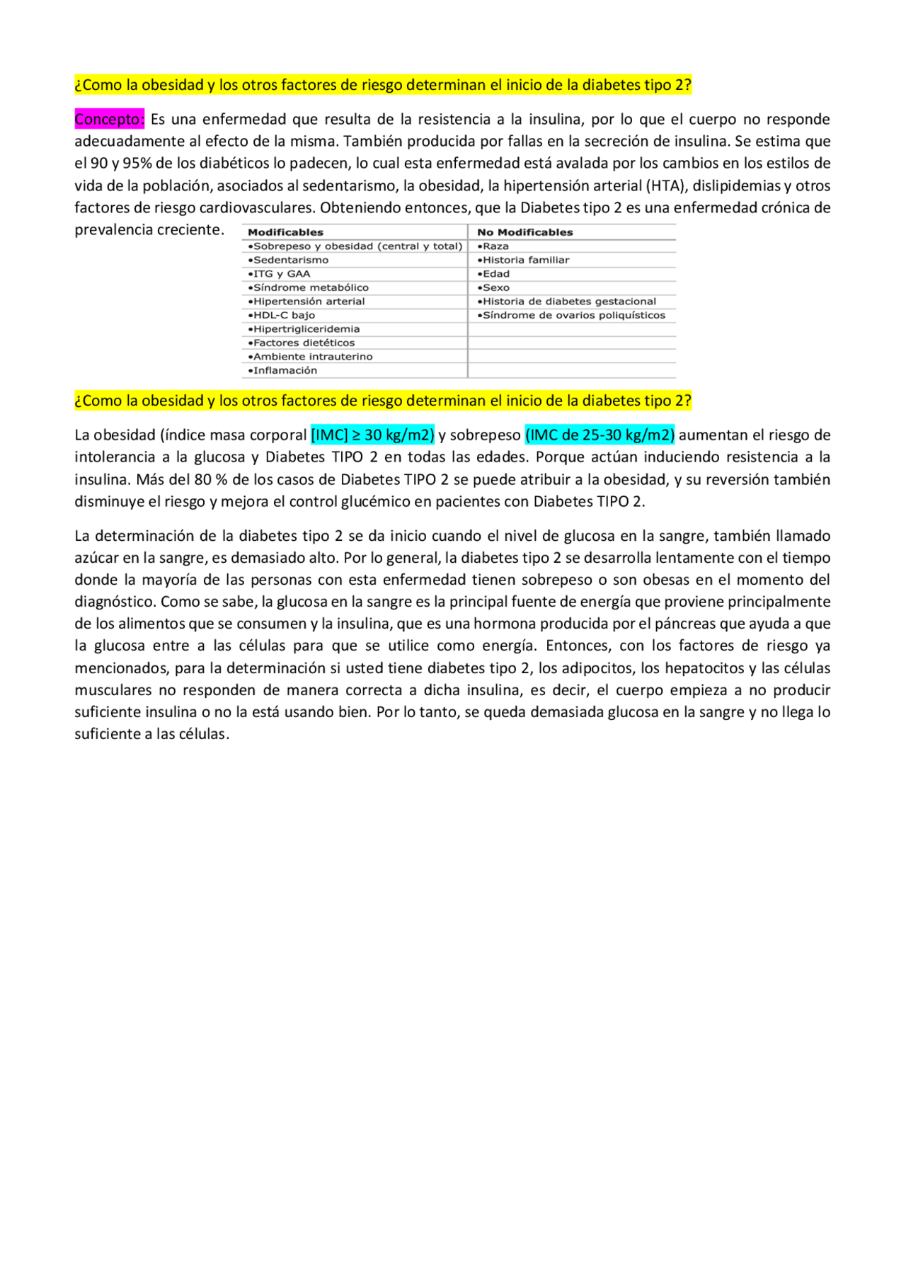 Como La Obesidad Y Los Otros Factores De Riesgo Determinan El Inicio De