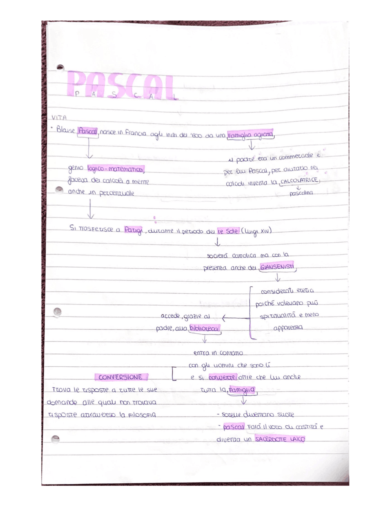 Pascal Vita E Opere E Metodo Docsity