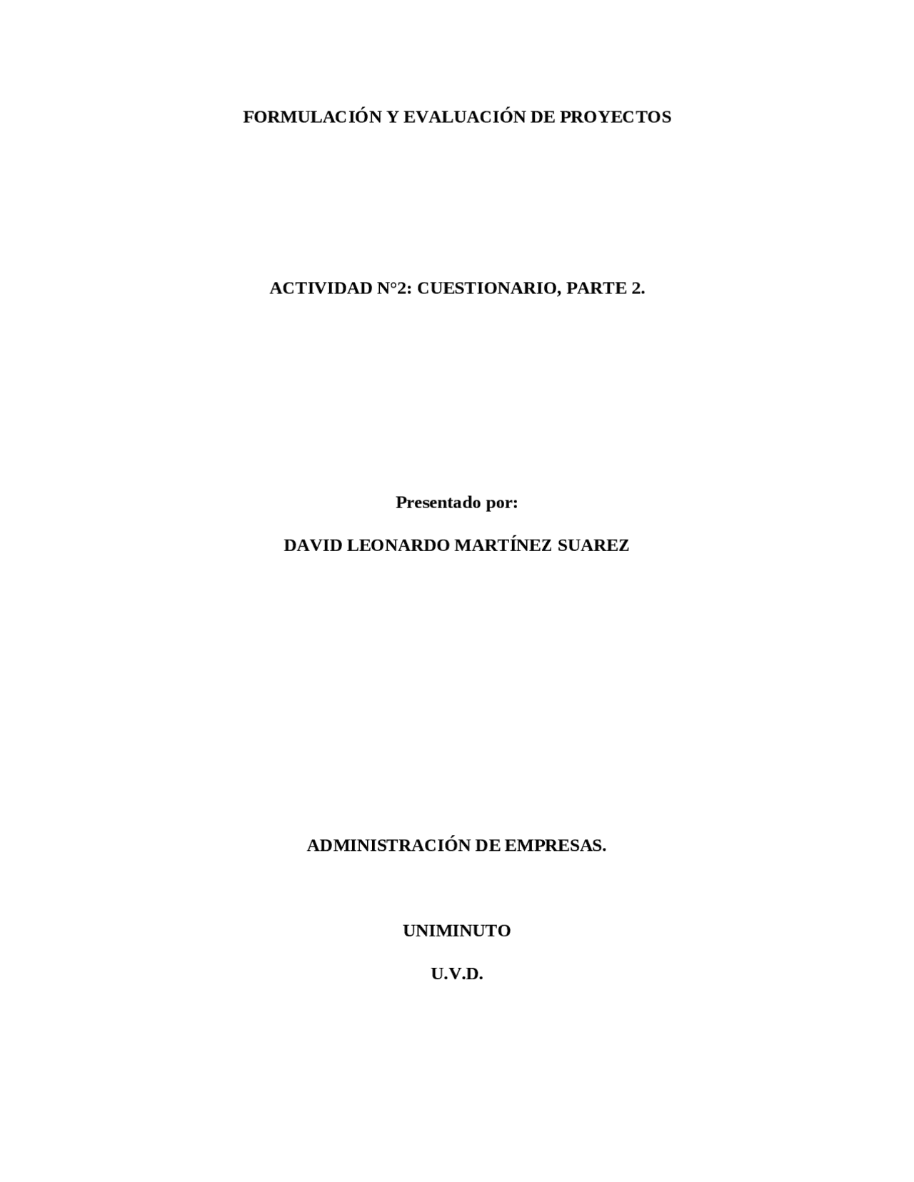 Formulación Y Evaluación De Proyectos Docsity