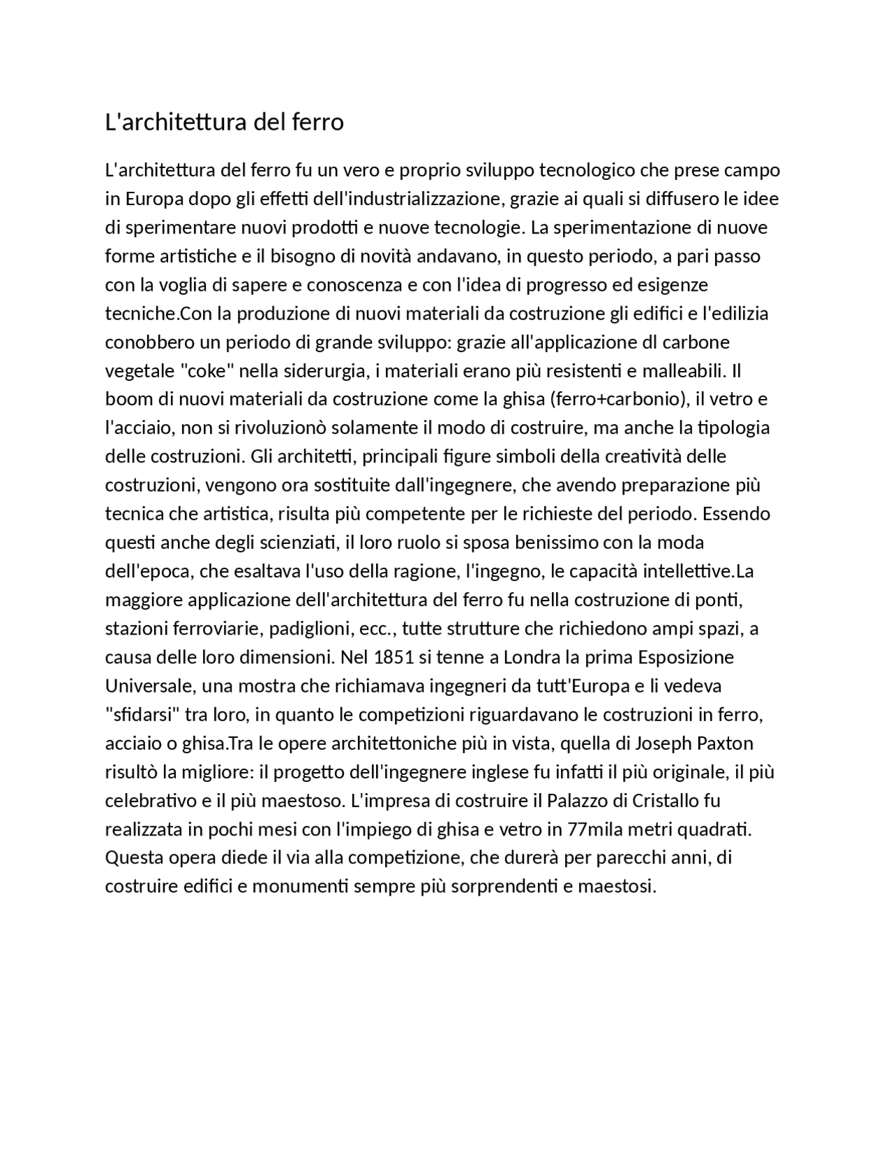 Larchitettura Del Ferro Docsity