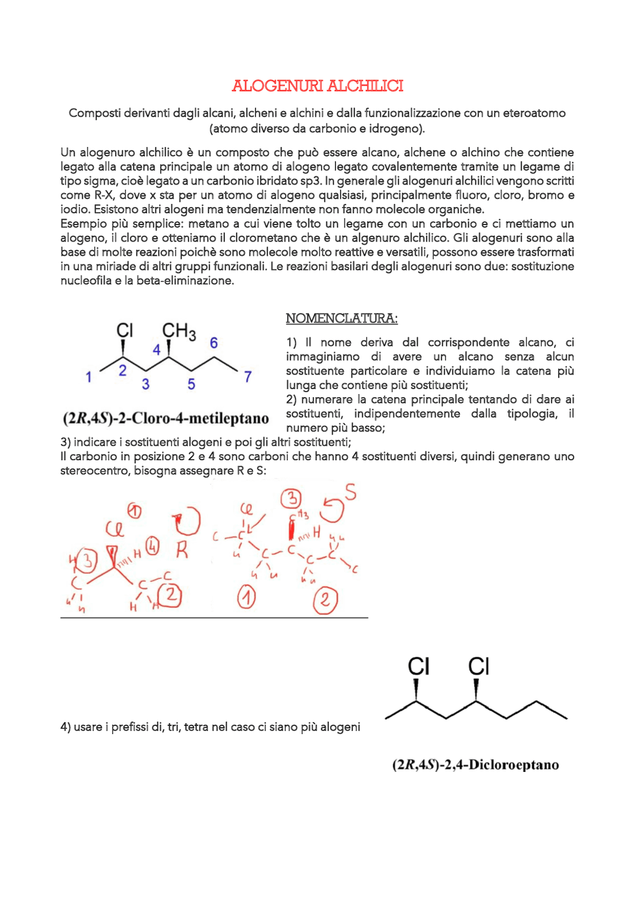 GLI ALOGENURI ALCHILICI: CARATTERISTICHE, NOMENCLATURA E REATTIVITA ...