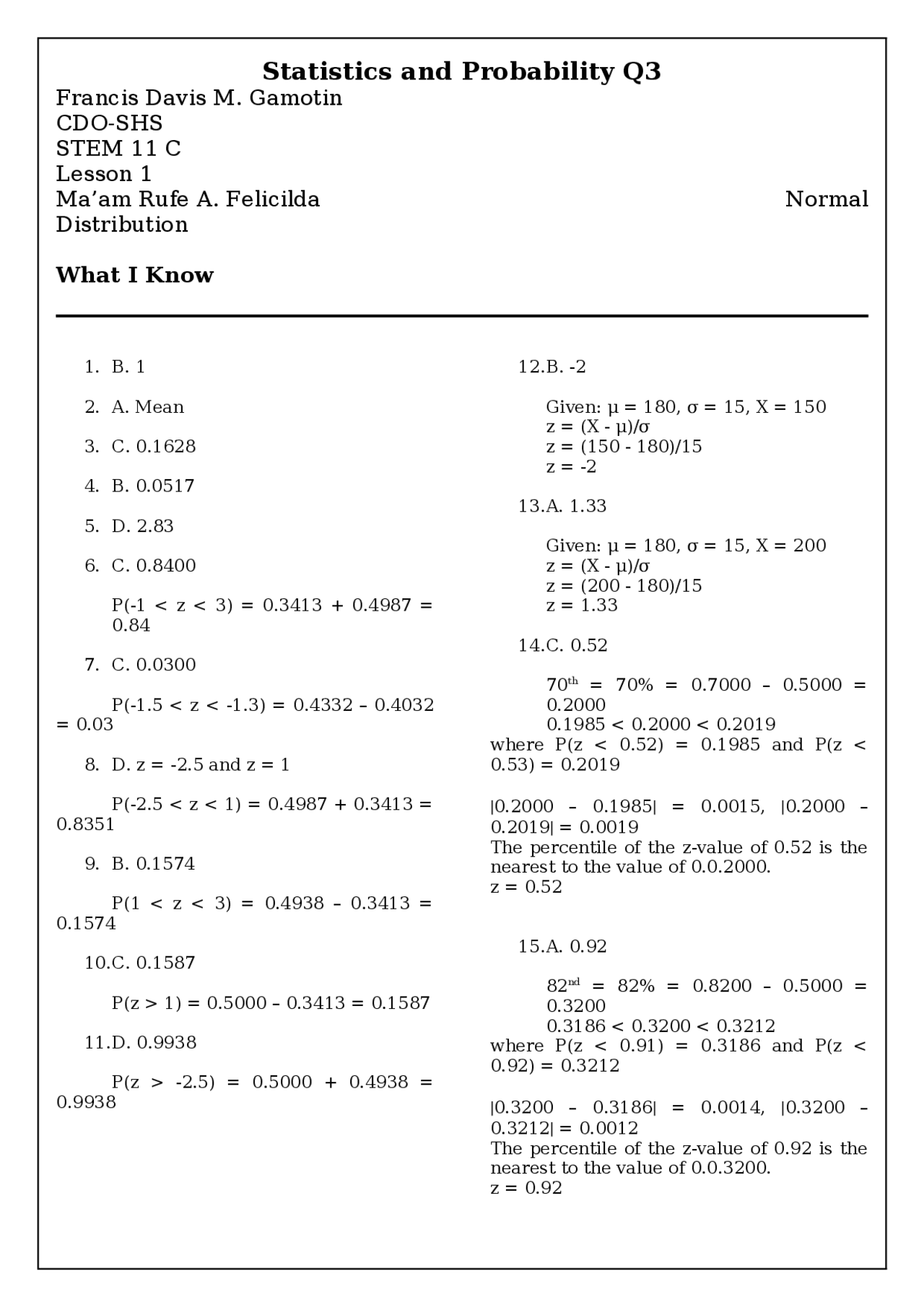 Statistics and probability - Docsity