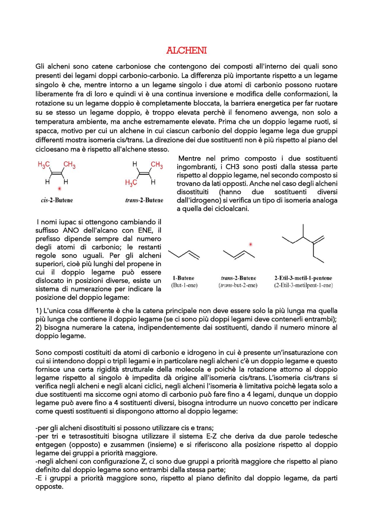 Alcheni E Alchini Caratteristiche Nomenclatura E Reattivita Docsity