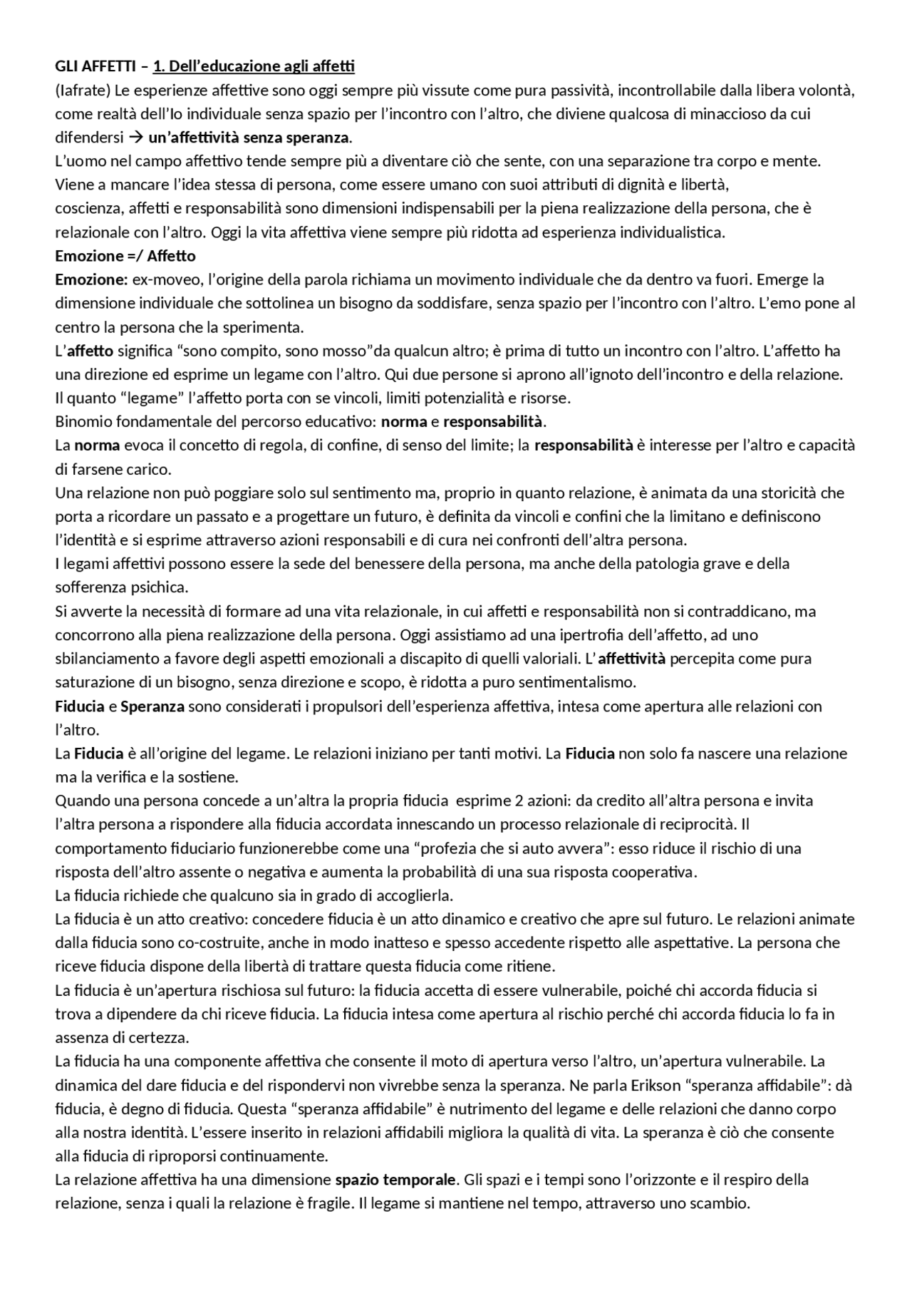 Riassunto del libro "Gli affetti" di Raffealla Iafrate, Anna Bertoni ...