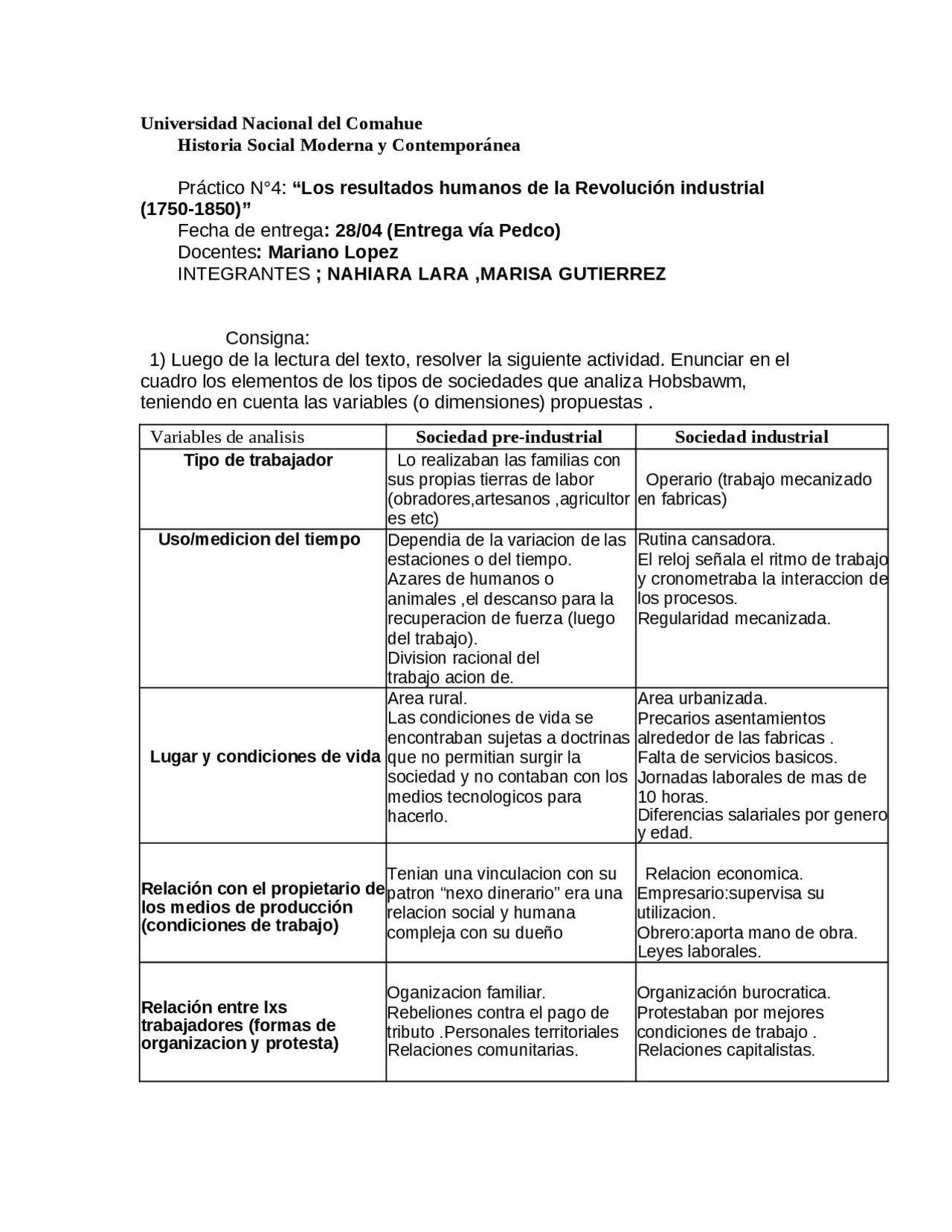 Trabajo practico 4 historial social - Docsity