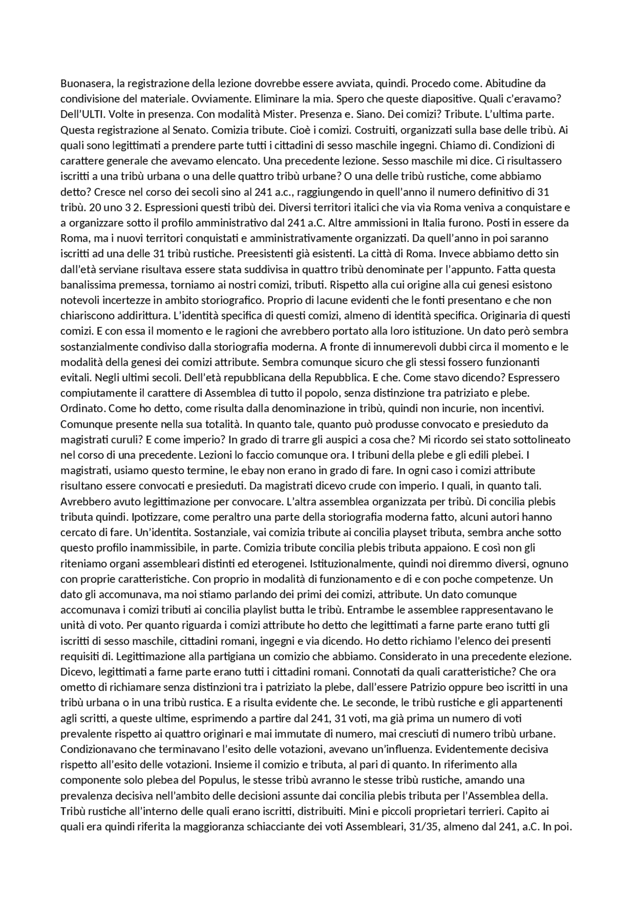 Comitia tributa e concilia plebis tributa - Docsity