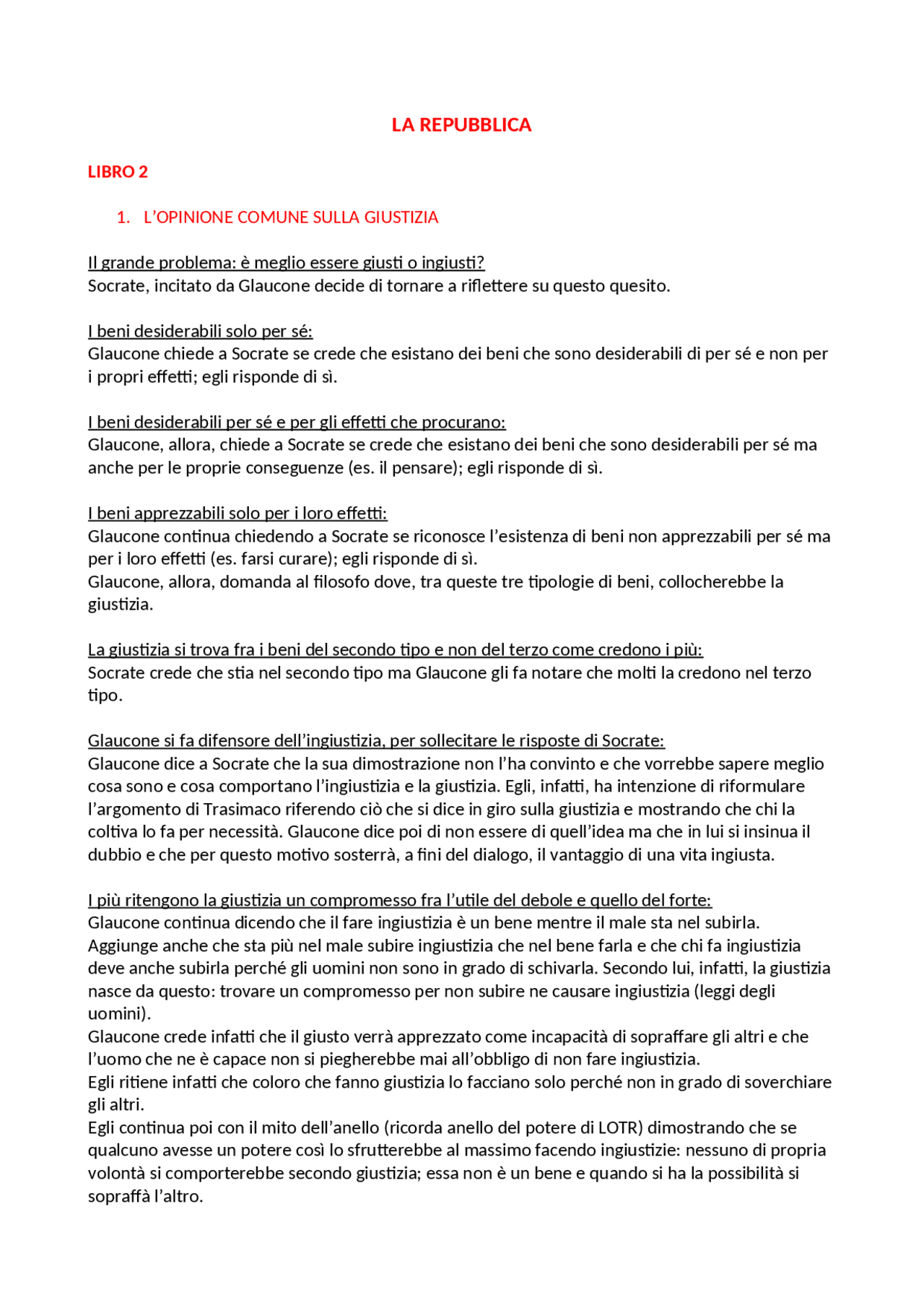 La Repubblica Di Platone Libro 2 Docsity