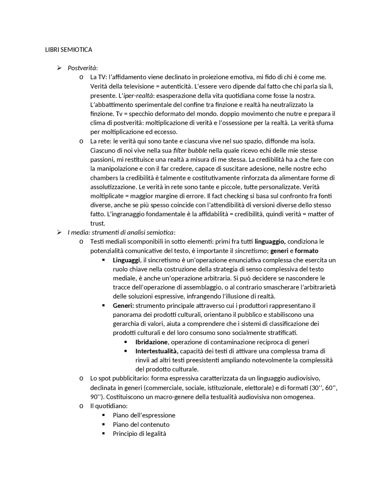 RIASSUNTO SCHEMATIZZATO DEI LIBRI SEMIOTICA SECONDO MODULO | Schemi e mappe concettuali di ...