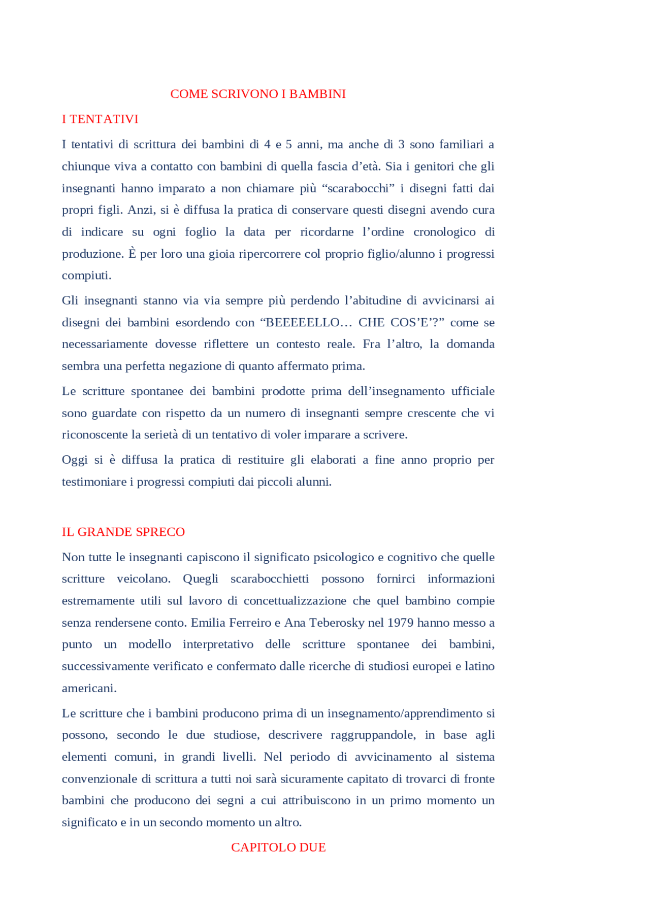 Come Scrivono I Bambini Docsity
