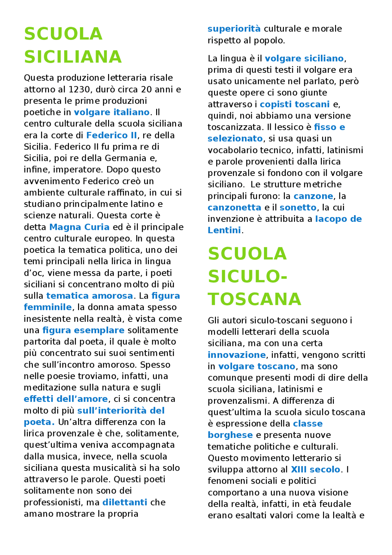 Scuola Siciliana E Siculo Toscana Docsity