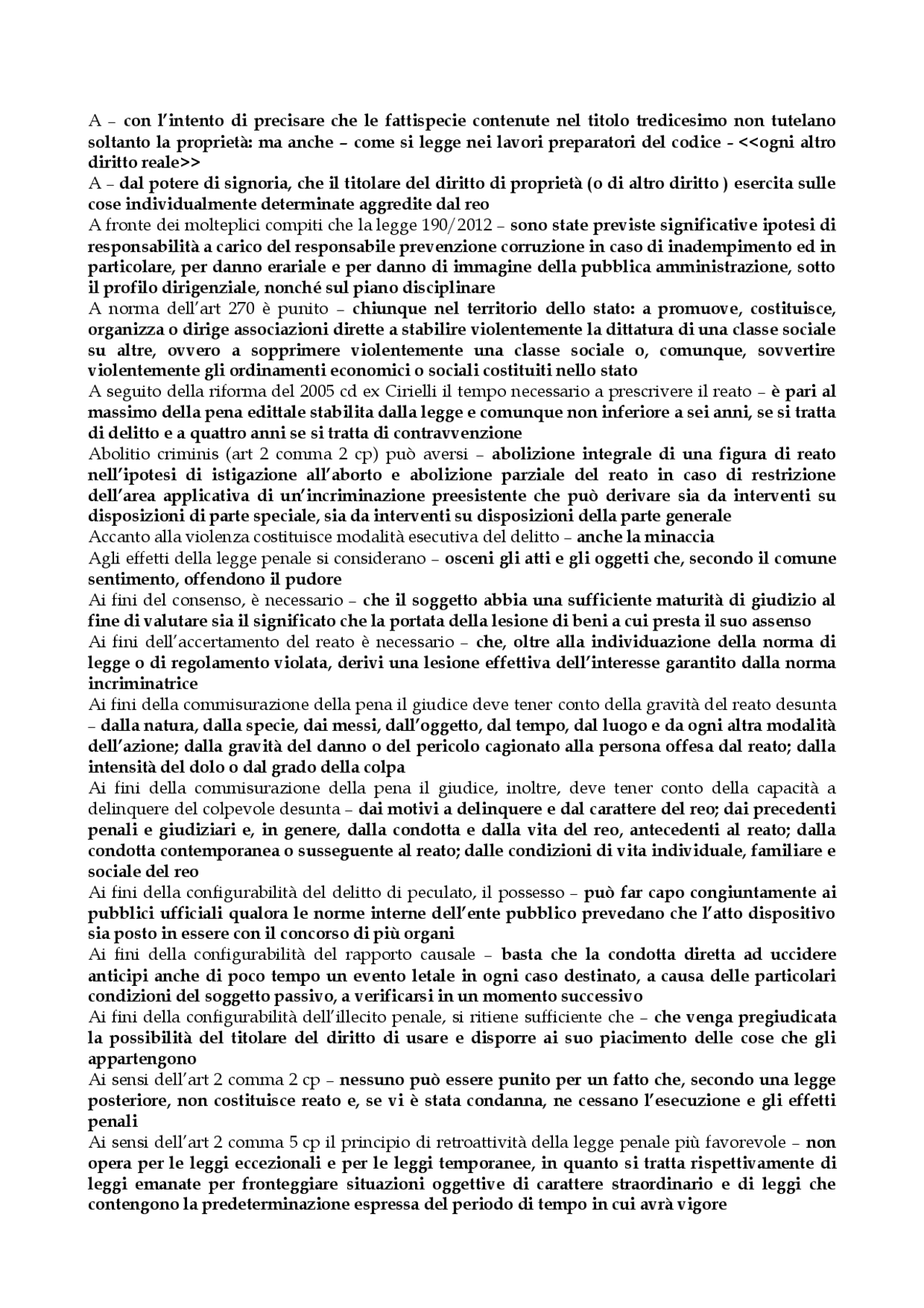 Domande E Risposte Diritto Penale Uni Pegaso Docsity