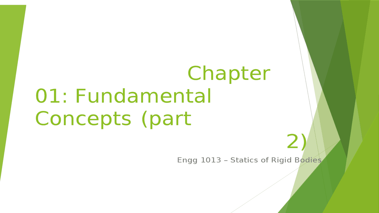 ENGINEERING MECH 323 FUNDAMENTAL CONCEPTS CHAPTER 1 2022 LATEST UPDATE ...
