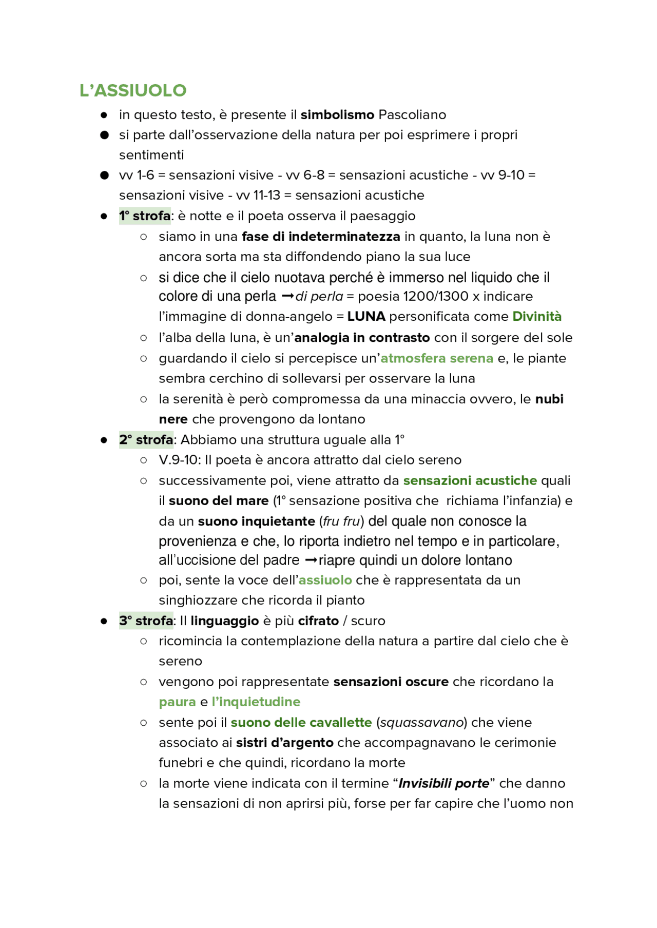 Analisi completa della poesia "l'assiuolo" | Schemi e mappe concettuali ...