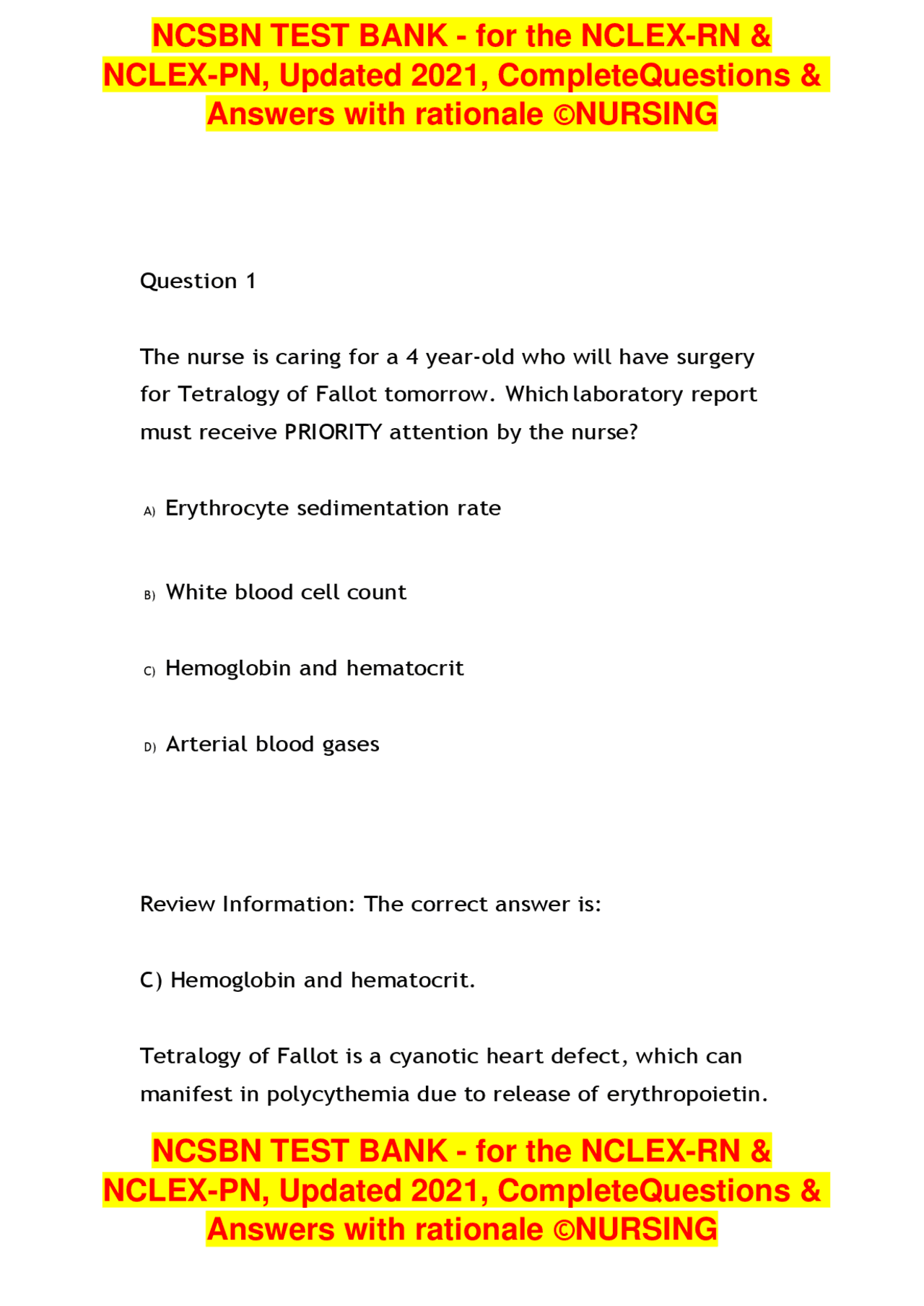 NCSBN TEST BANK - for the NCLEX-RN & NCLEX-PN, Updated 2021, Complete ...