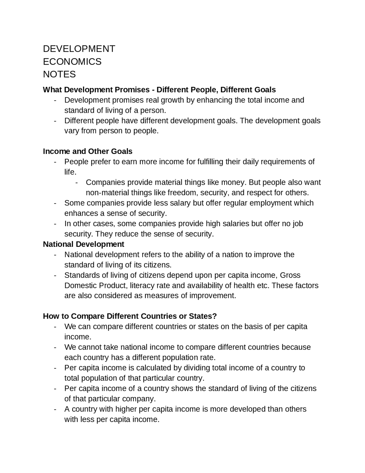 Development Class 10 Docsity
