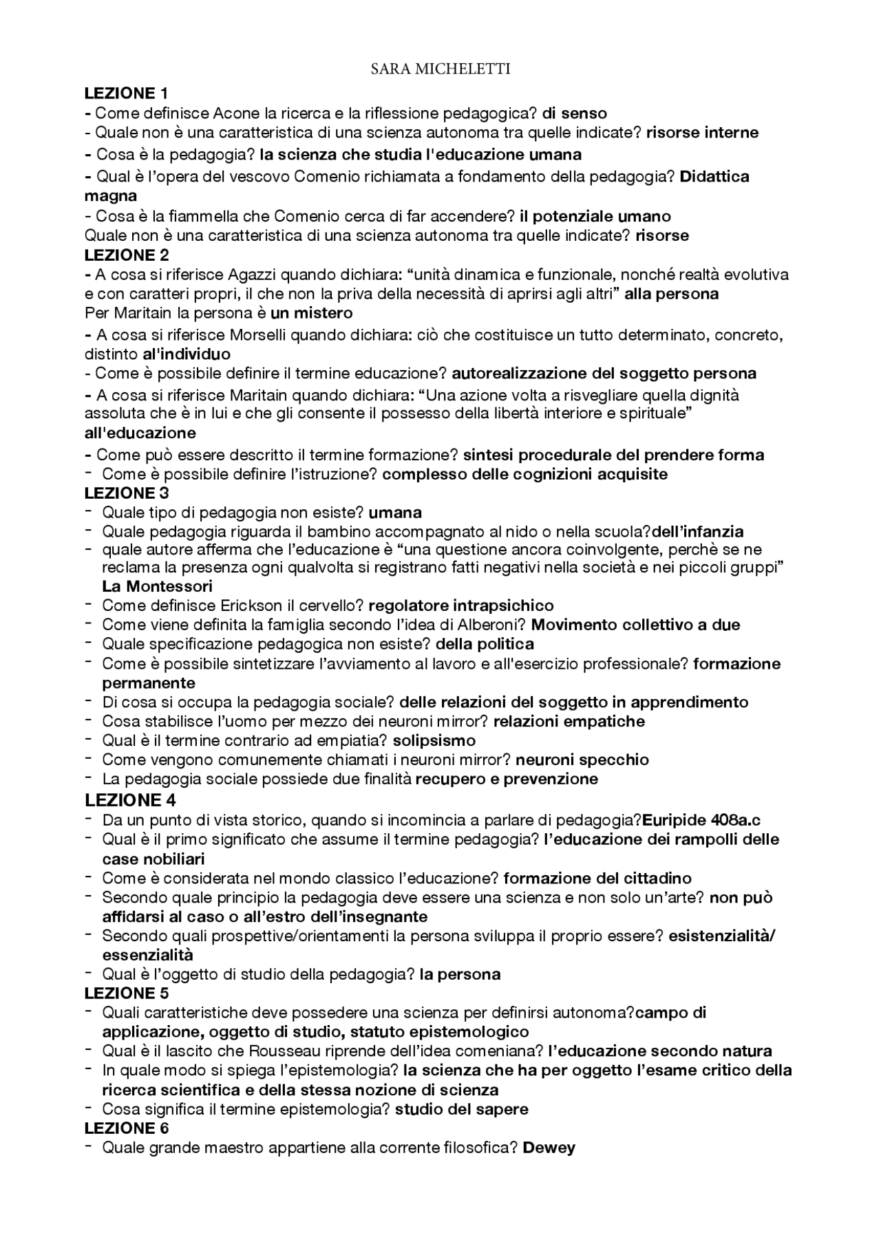 Paniere Pedagogia Generale E Sociale Scienze Delleducazione E Della