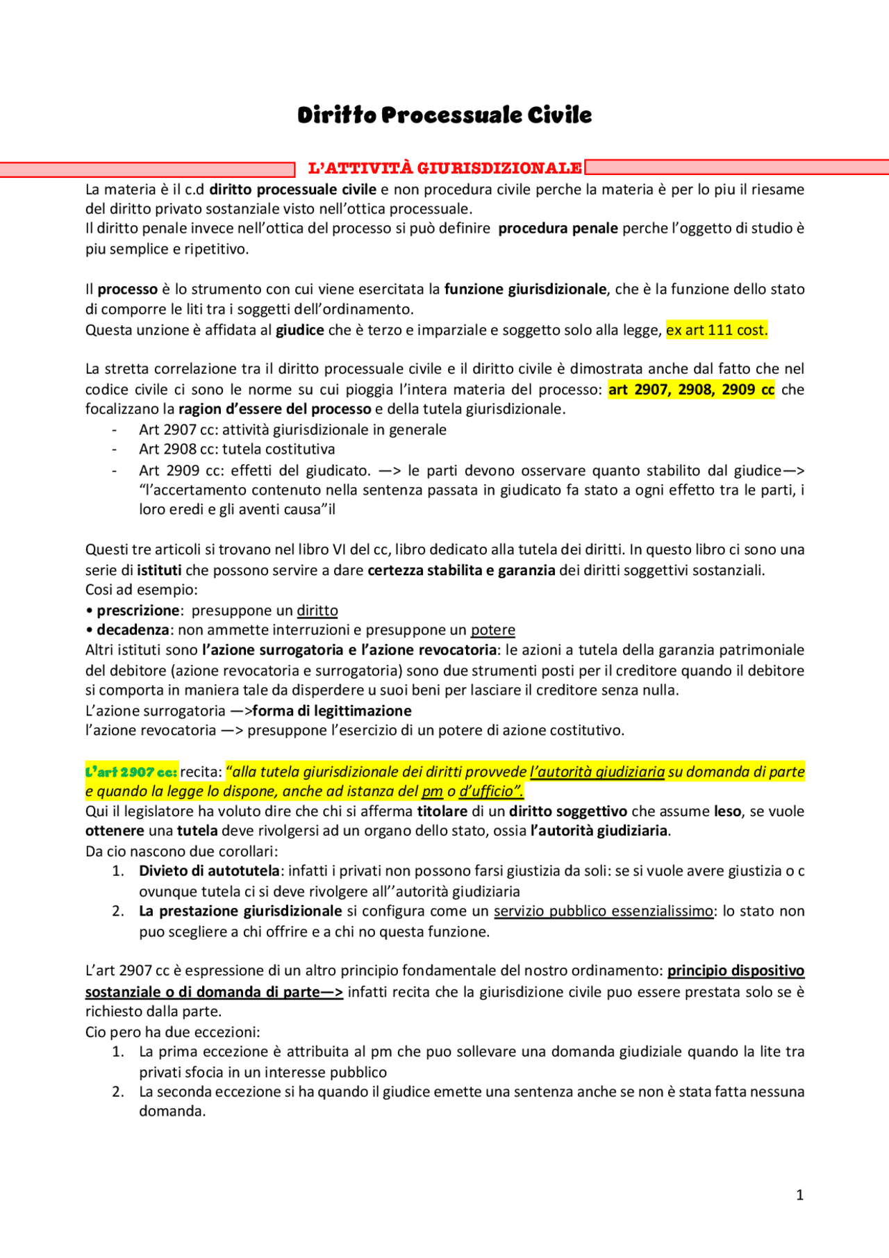 Schemi Diritto Processuale Civile Docsity