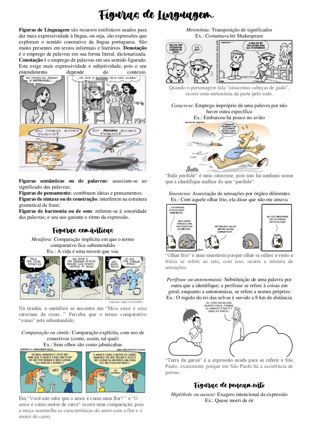 Figuras De Linguagem Português Docsity