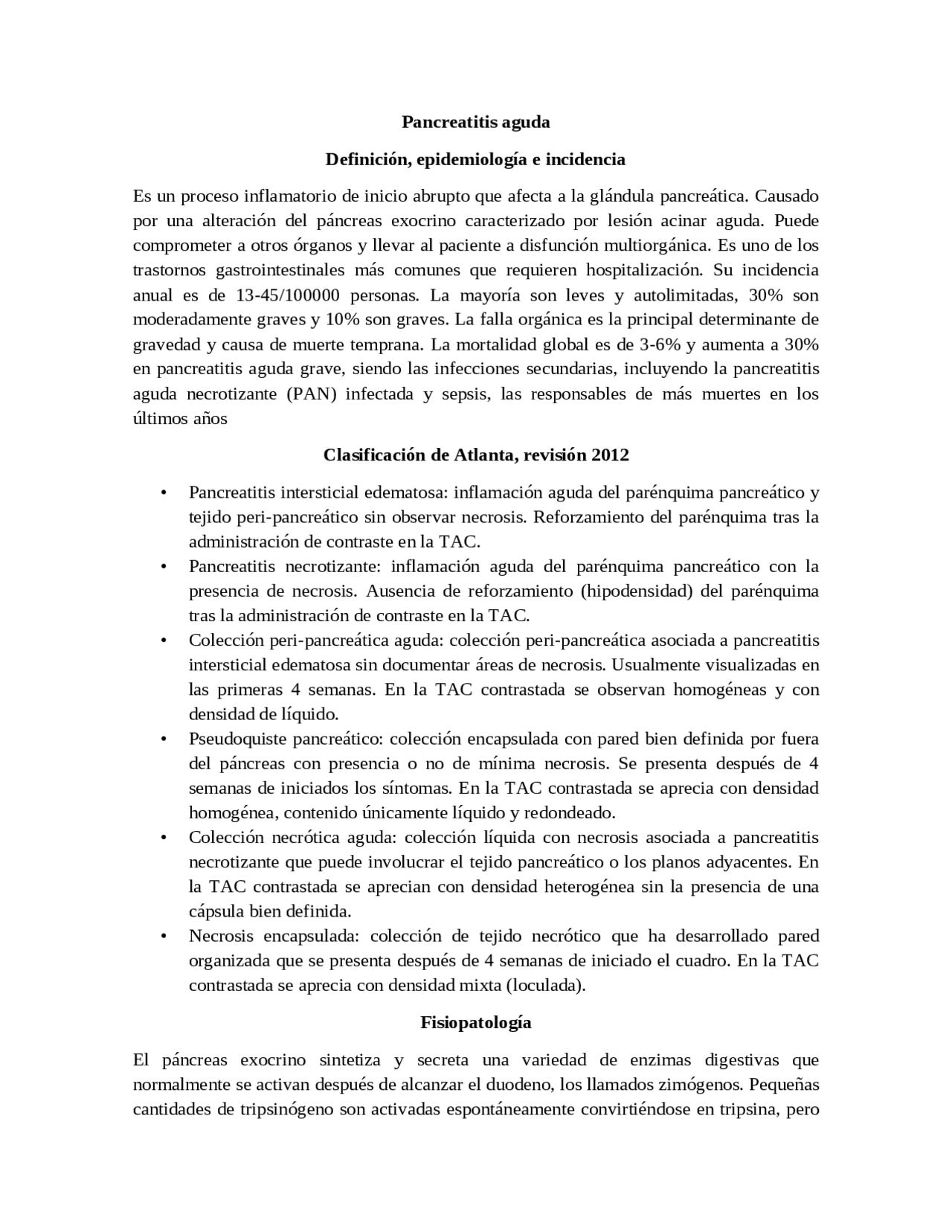 Pancreatitis Aguda Intro Resumen Appunti Di Chirurgia Generale Docsity