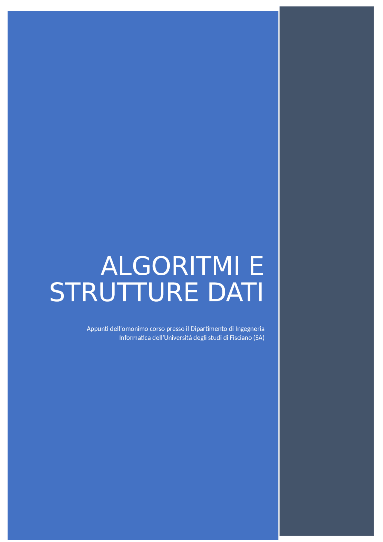 Appunti Del Corso Di Algoritmi E Strutture Dati Unisa Appunti Di