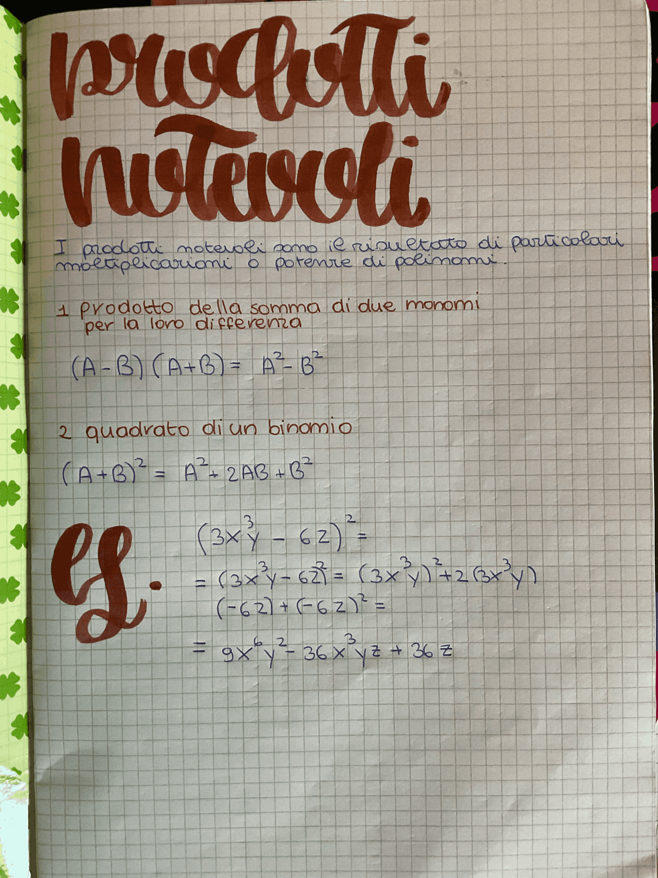 Schema Sui Prodotti Notevoli Docsity