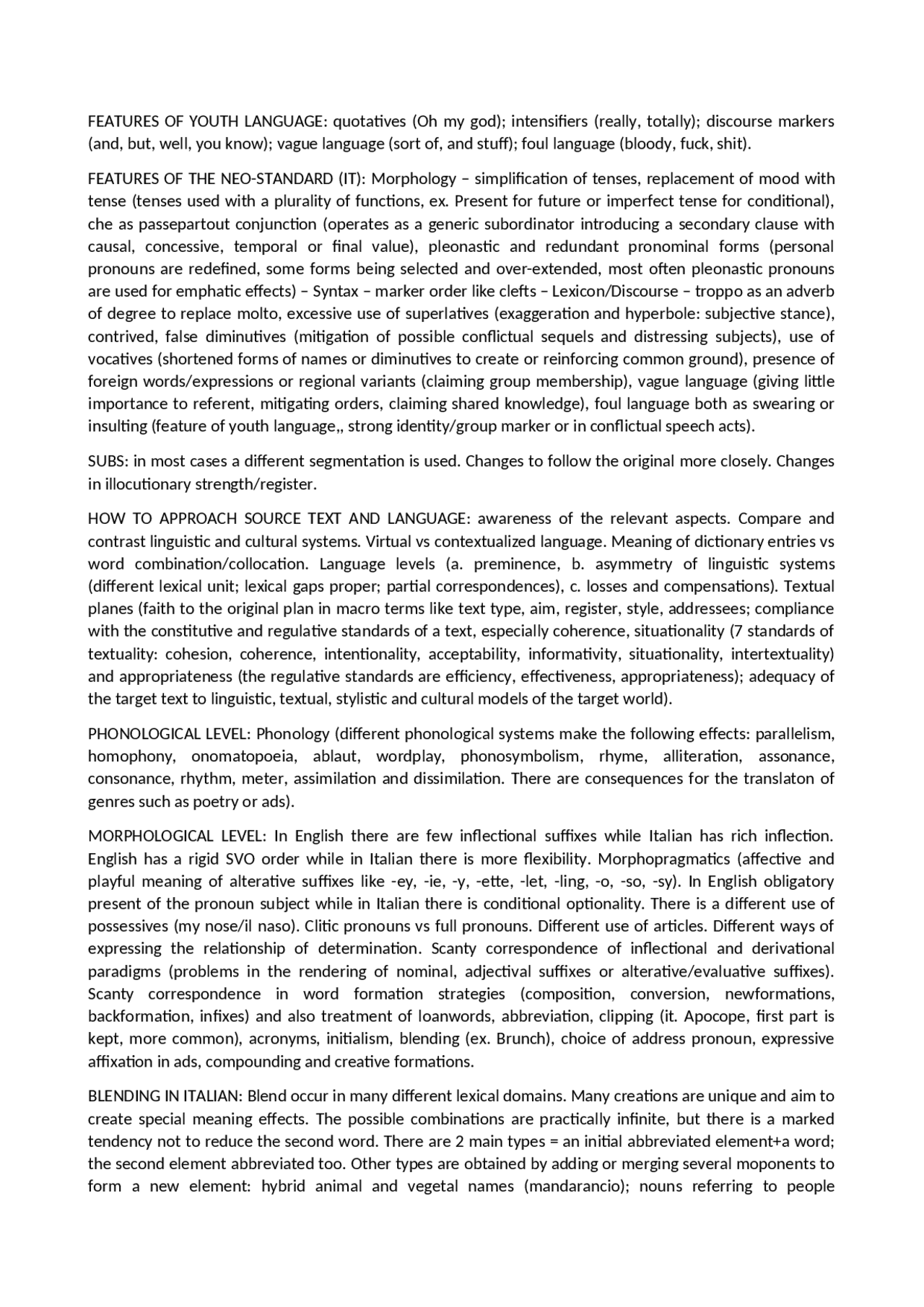 Contrastive Analysis Lingua E Traduzione Inglese Docsity