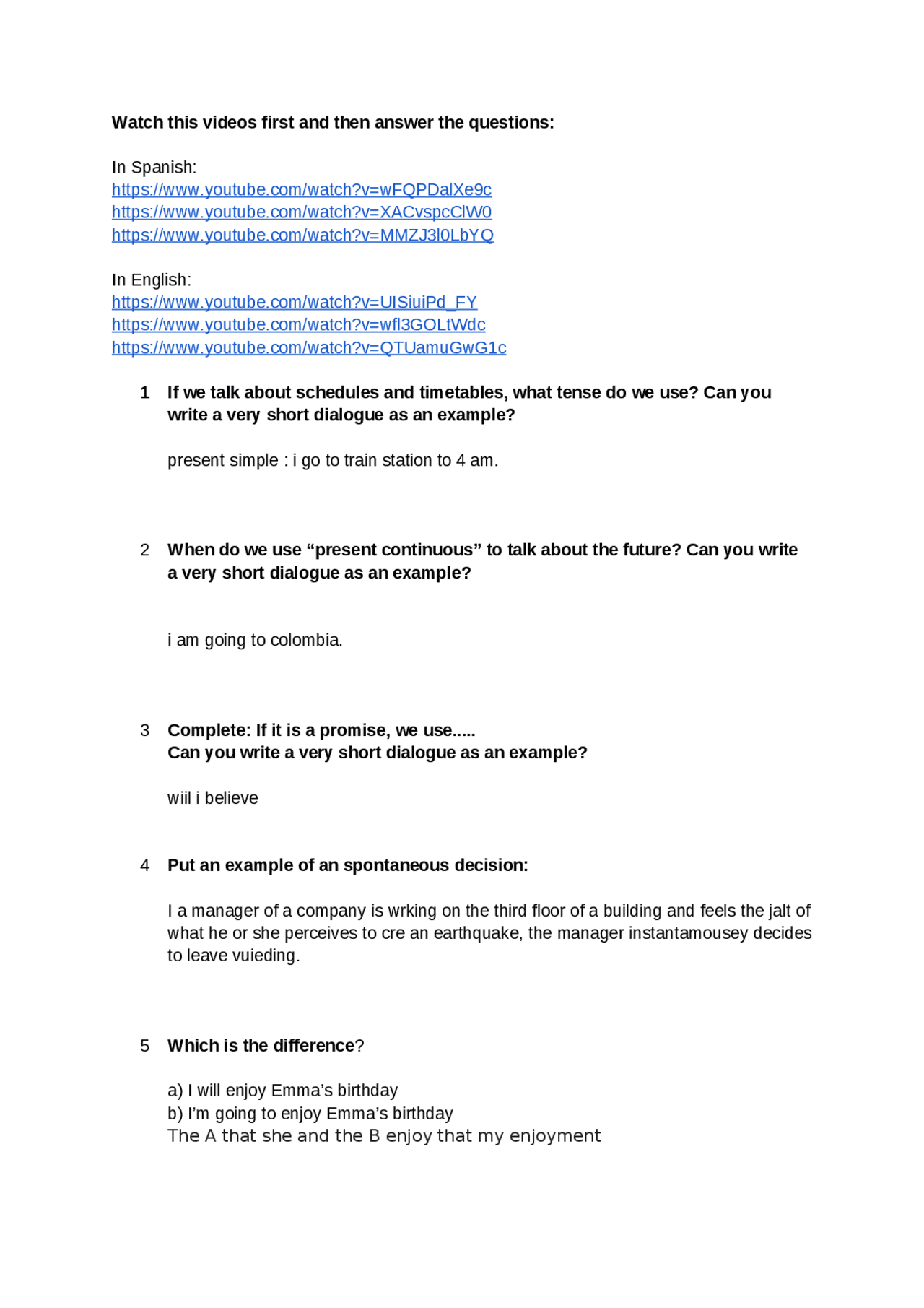 Watch this videos first and then answer the questions: - Docsity