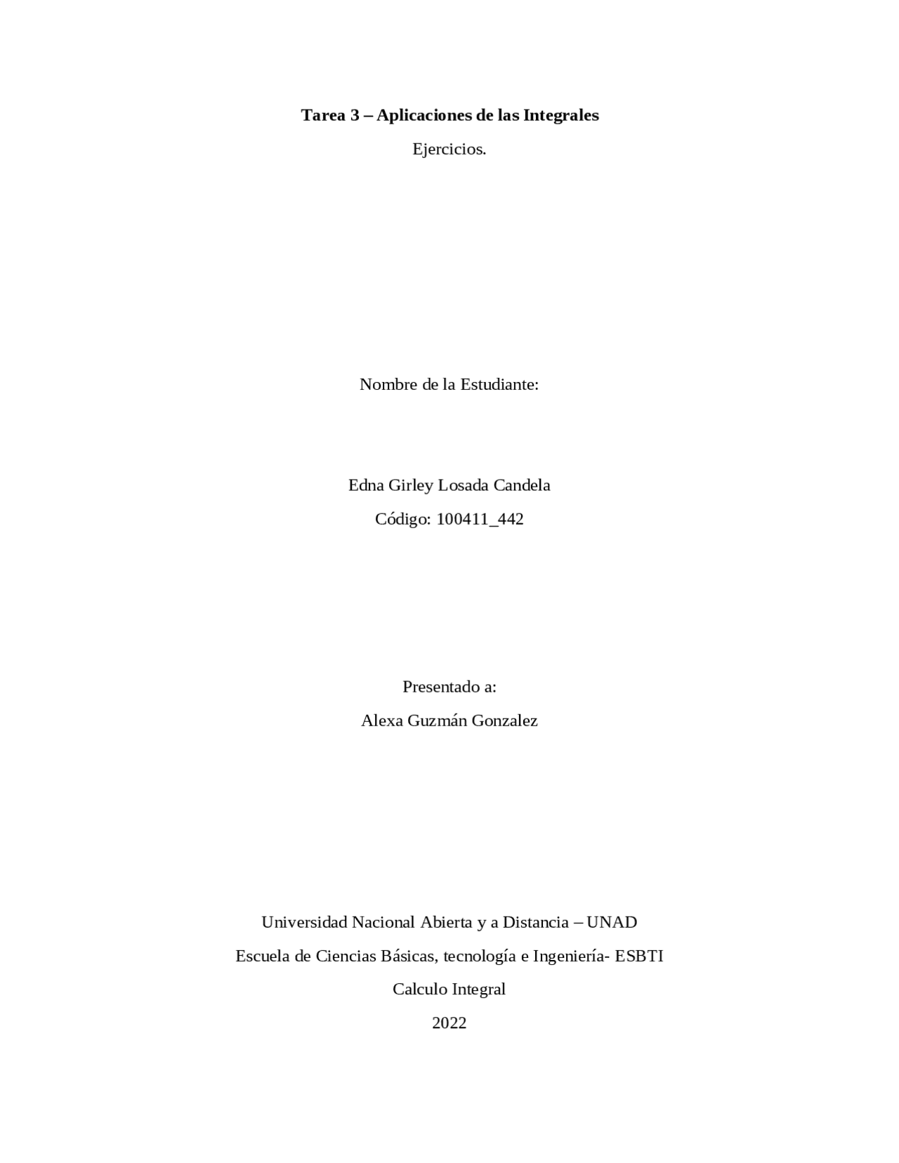 Tarea 3 Aplicaciones De Las Integrales Docsity