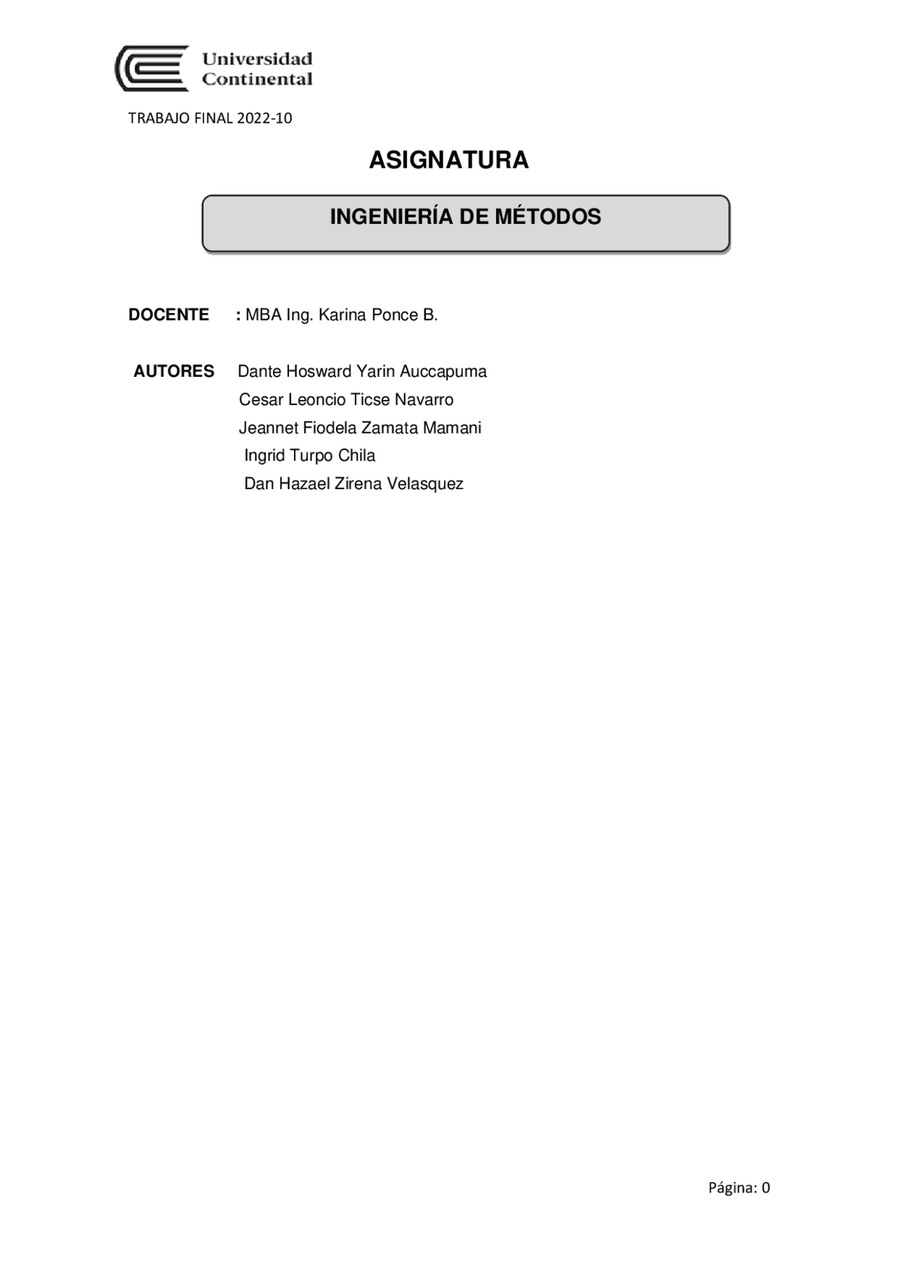 Examen Final Ingenieria De Metodos Docsity
