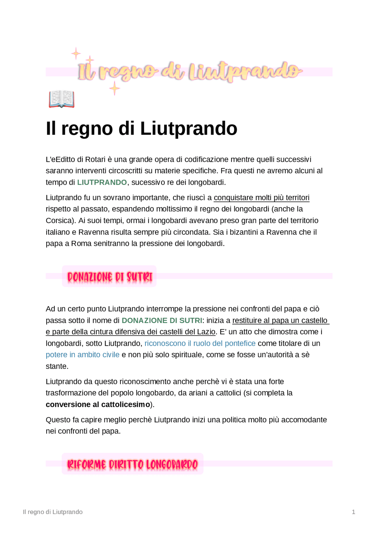 Longobardi - il regno di Liutprando | Appunti di Storia Del Diritto ...