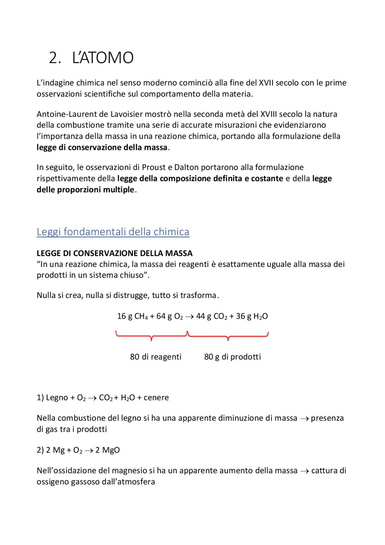 l'atomo e le teorie atomiche | Appunti di Chimica | Docsity