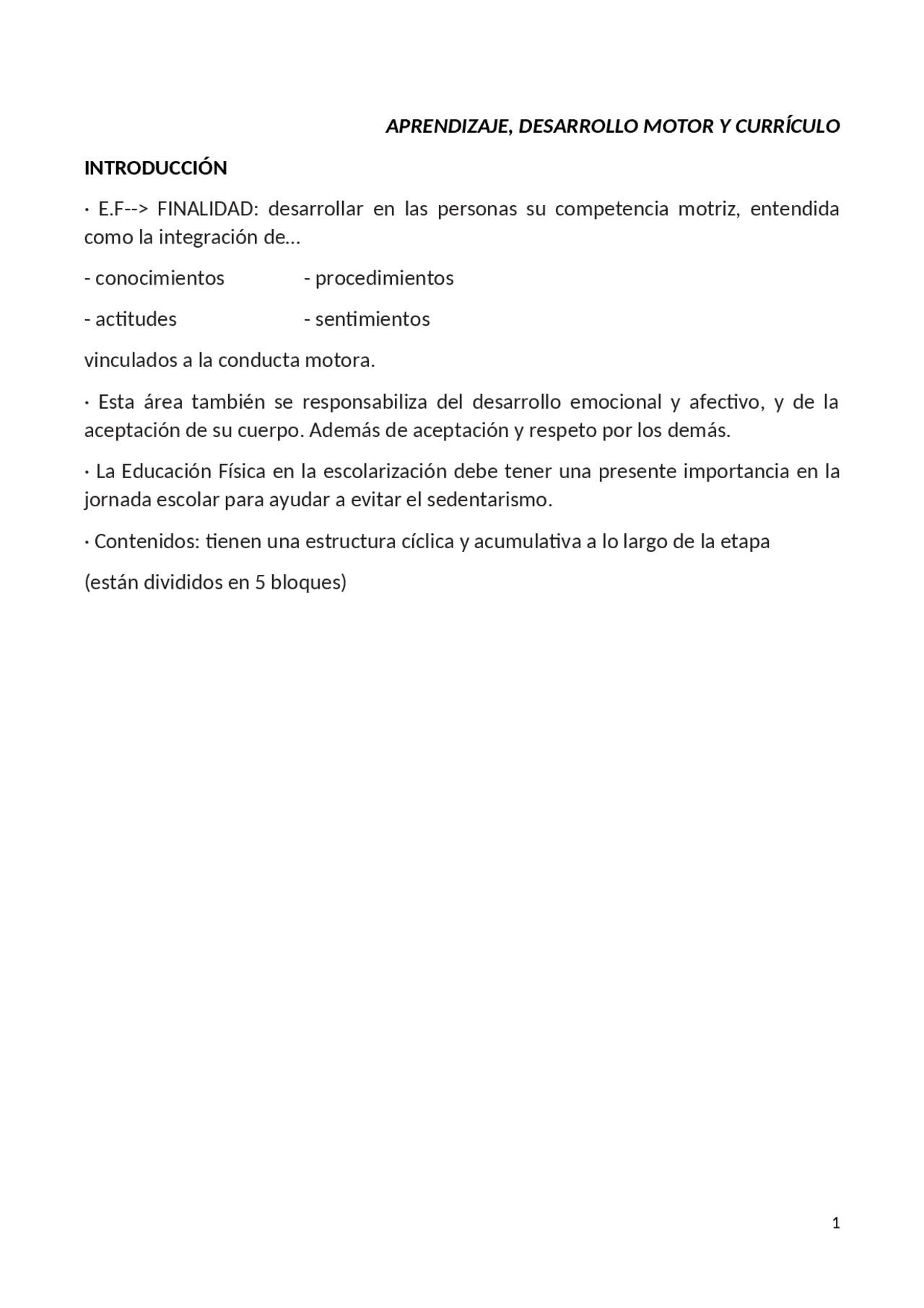 Apuntes Desarrollo Motor 2º Primaria Docsity