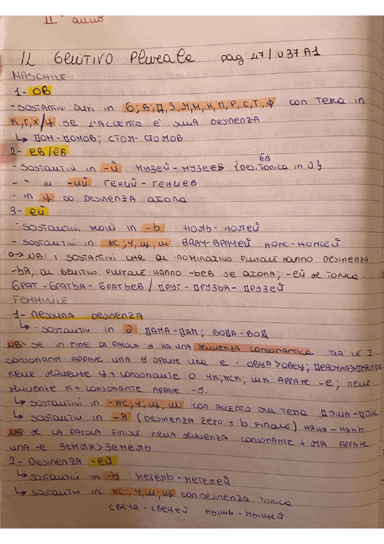 Lingua Russa Ii Sintesi Docsity