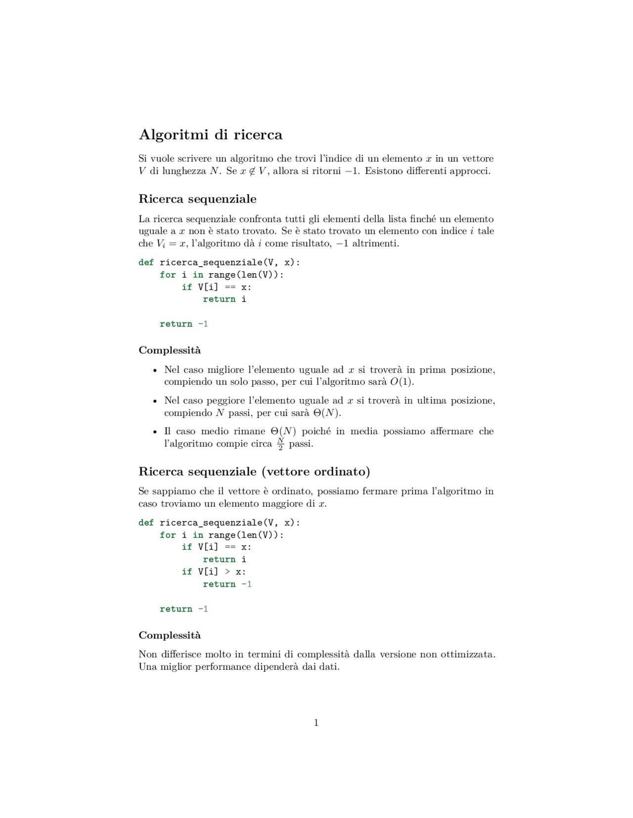 Algoritmi di ricerca - Docsity