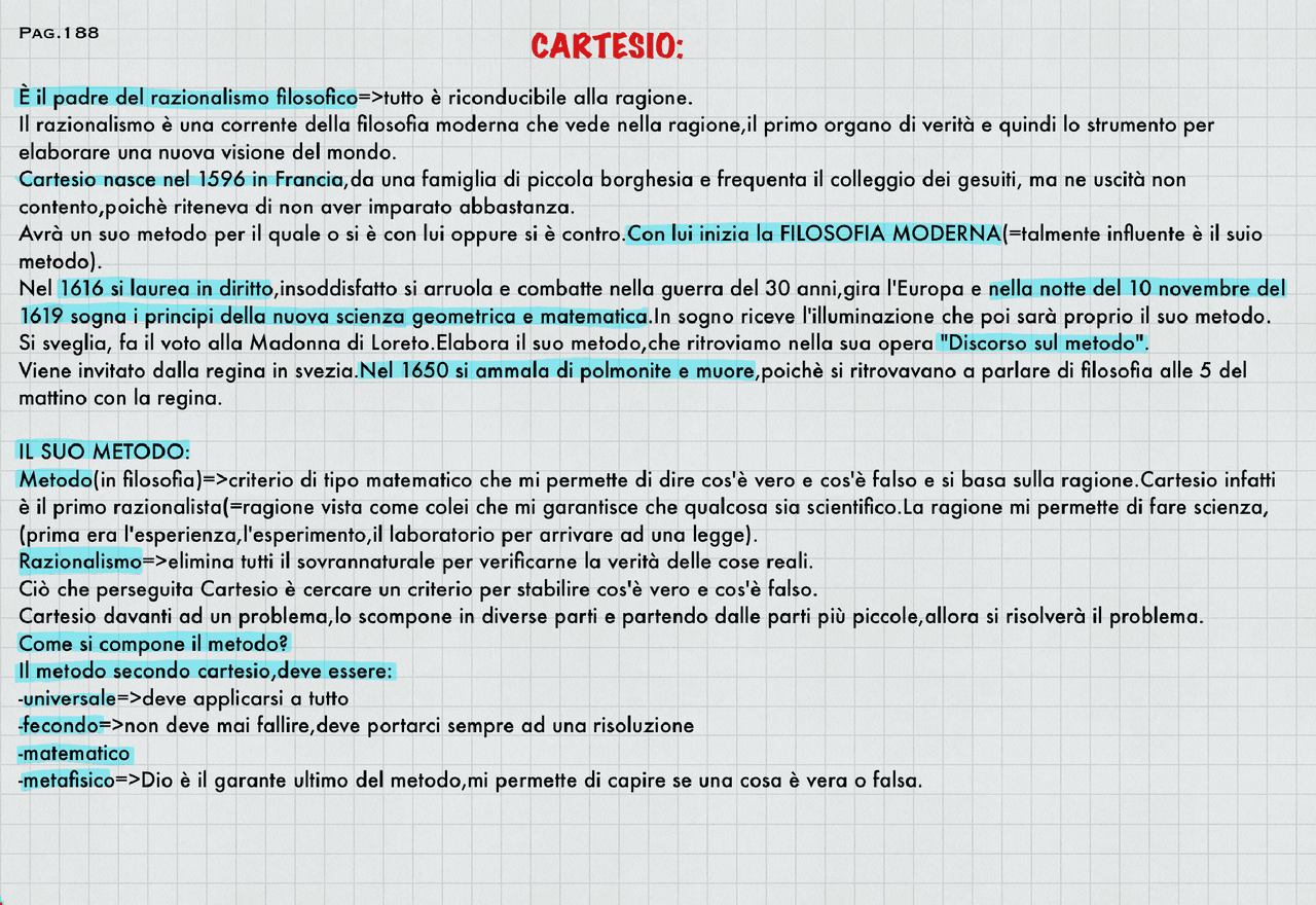 Cartesio Pascal E Spinoza Appunti Di Filosofia Docsity
