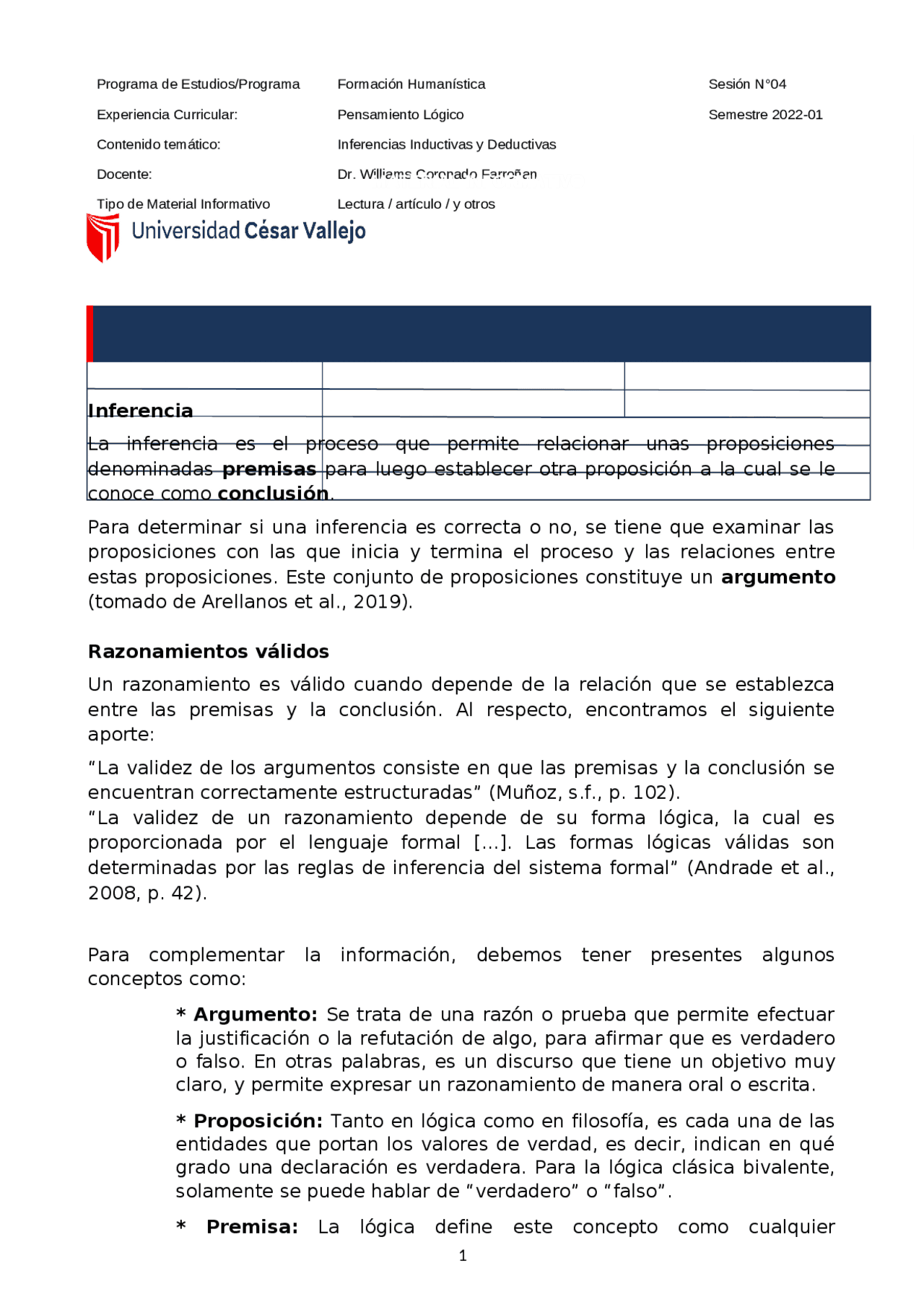 Guia Practica Pensamiento Logico Sesion 4 Docsity