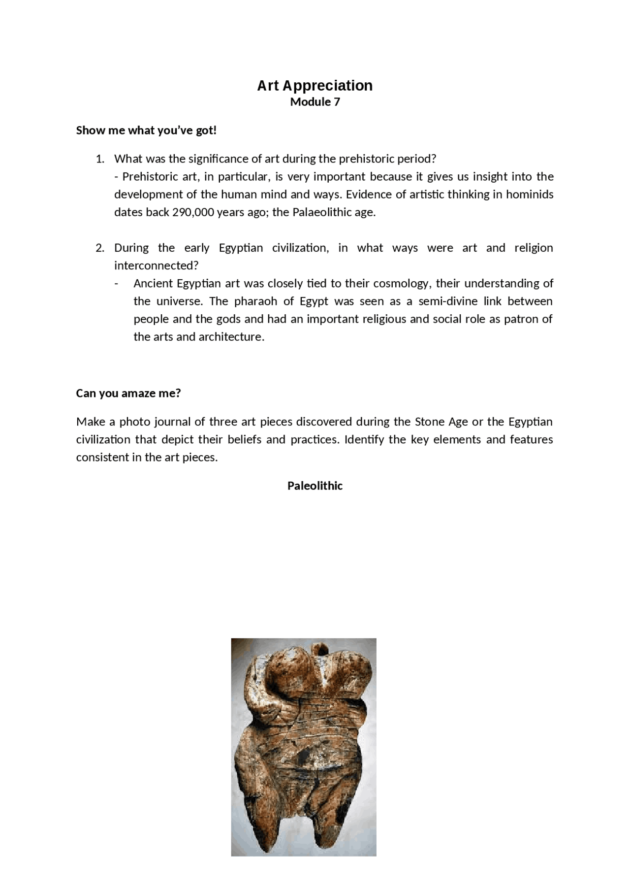 Art Appreciation Answers From Module Seven To Eleven Docsity