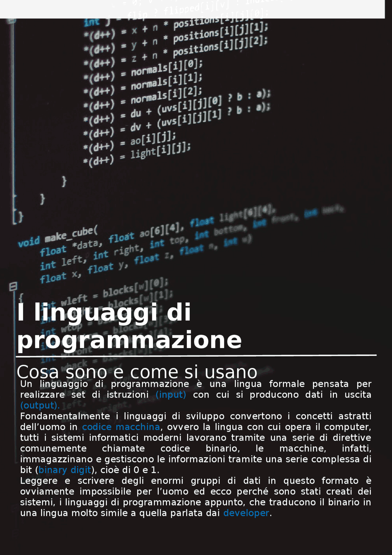 Ricerca sulla storia dei linguaggi di programmazione - Docsity