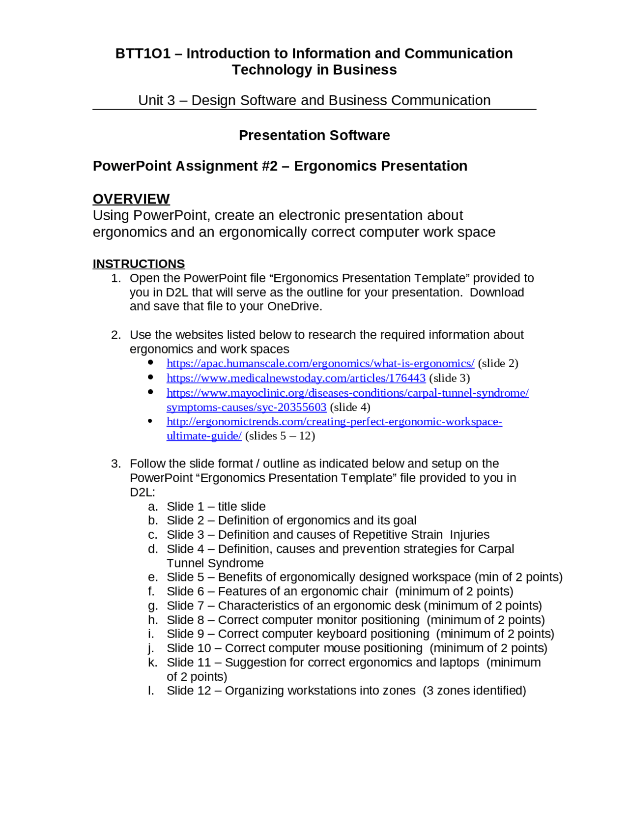 Ergonomics Introduction Docsity