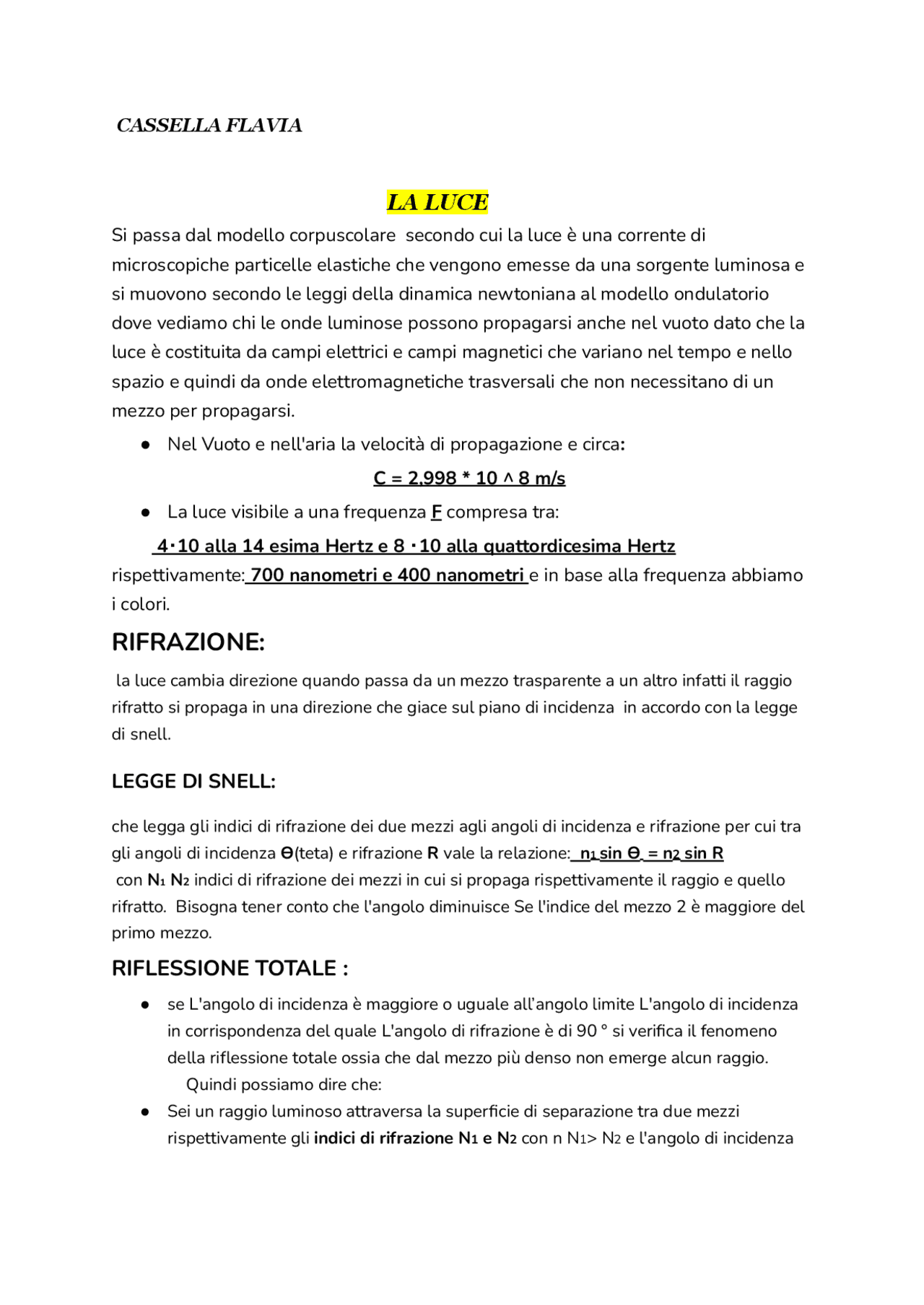 La Luce Docsity