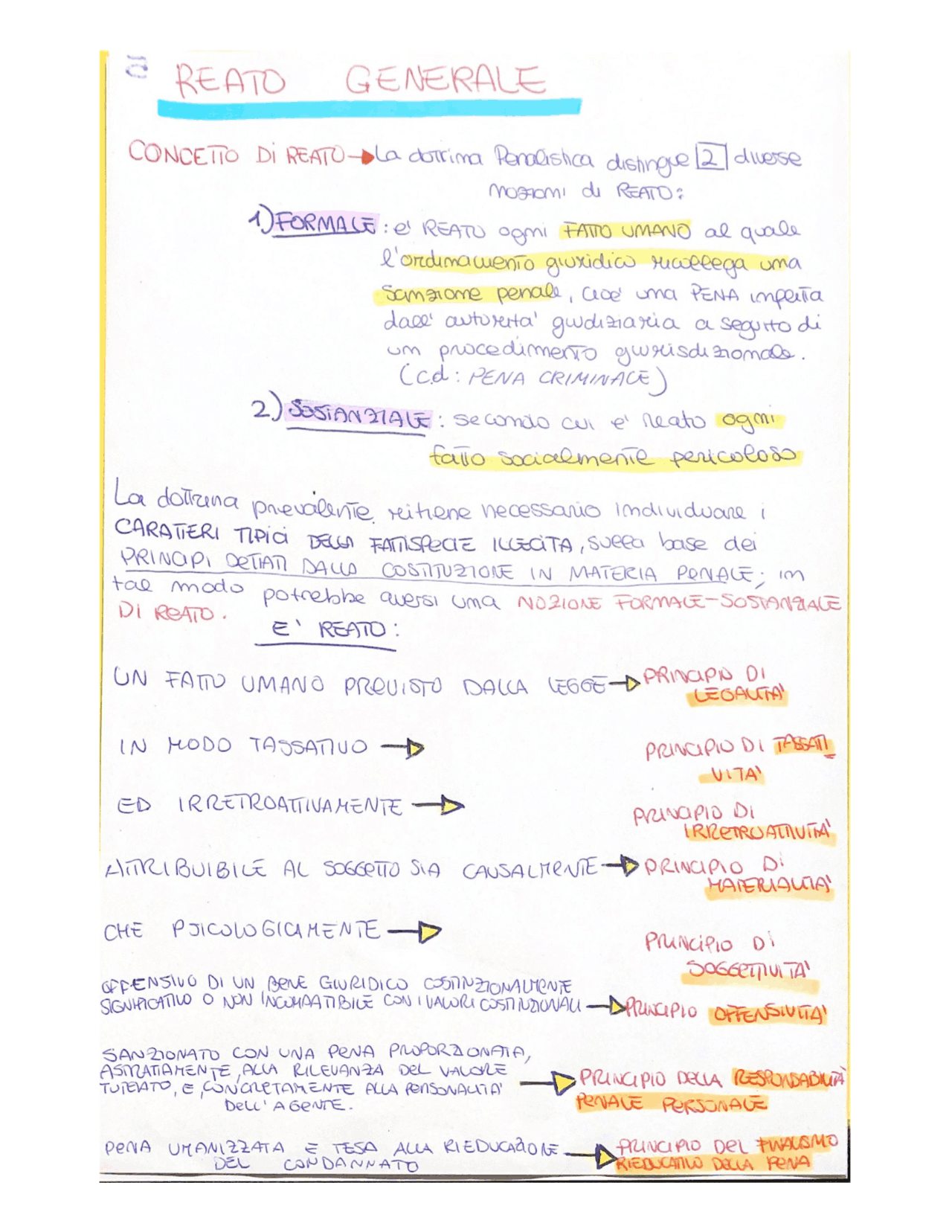 Il reato in generale - Docsity