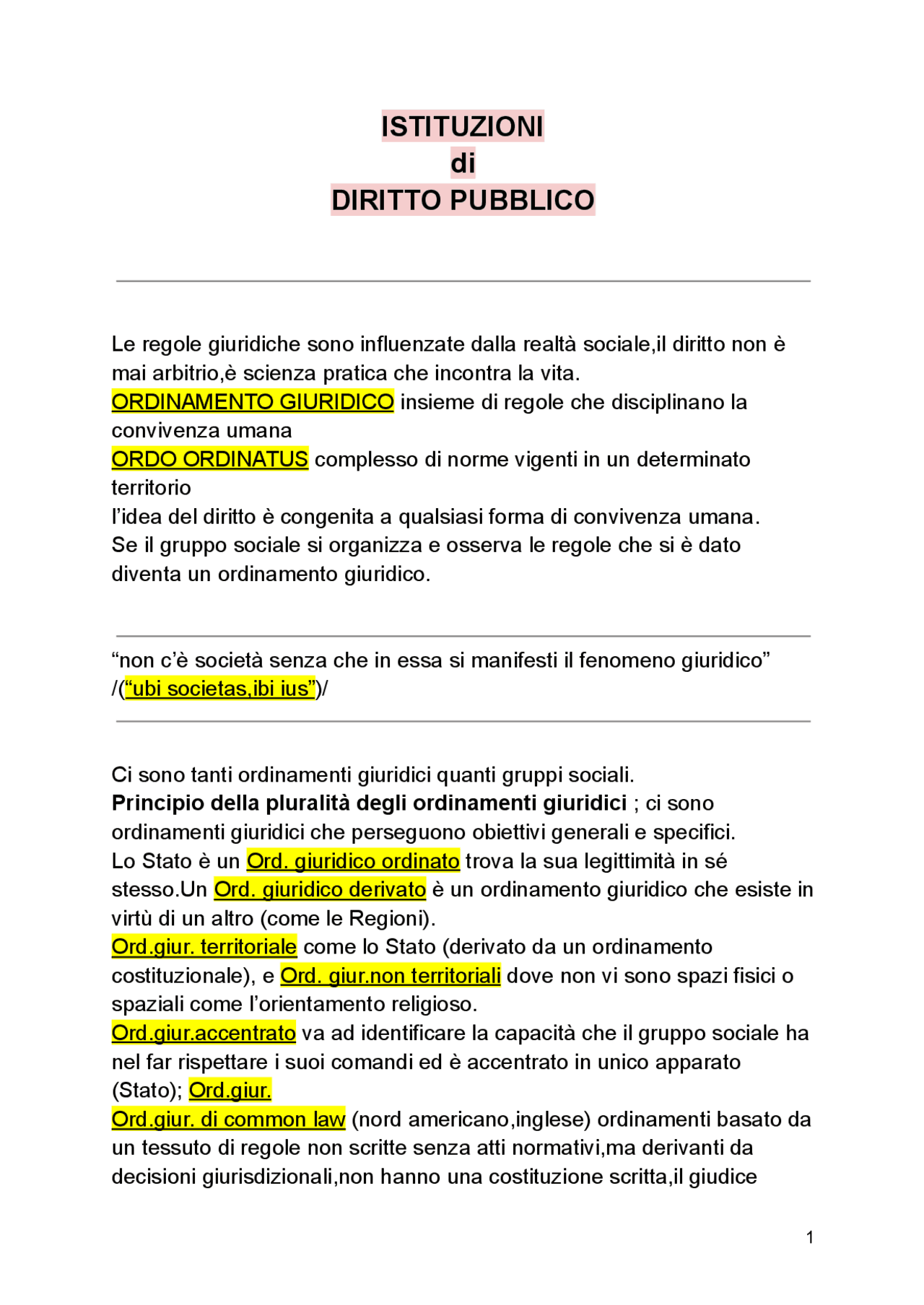 Appunti Esame Di Diritto Pubblico Docsity