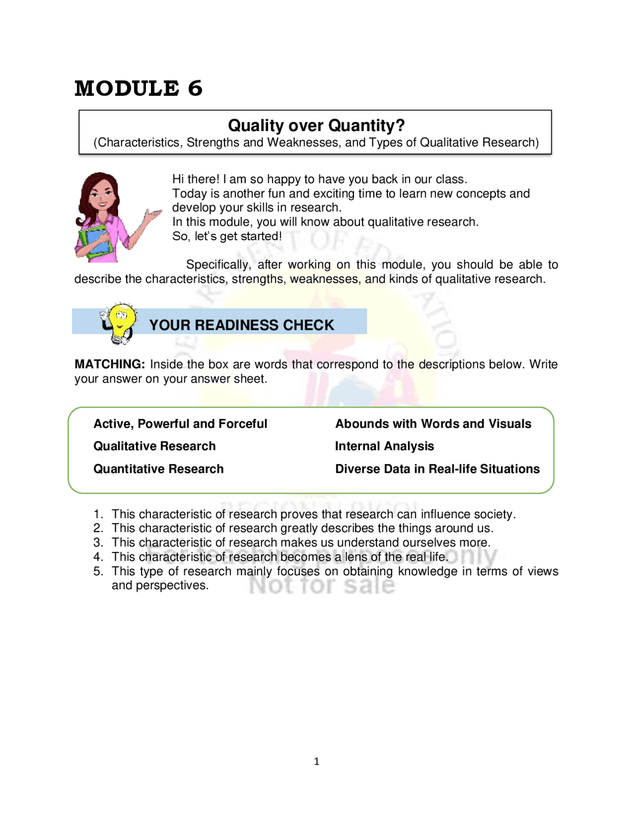 Research module 6-10 - Docsity