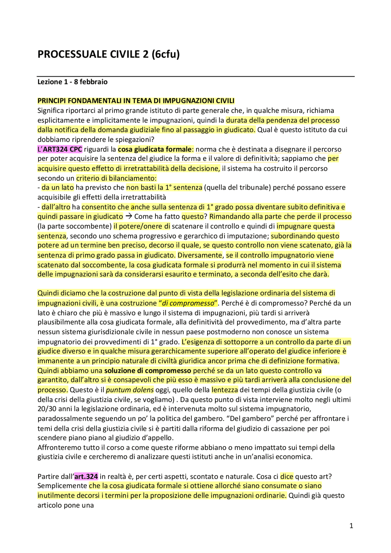 Dispense Processuale Civile Modulo 2 Prima Parte Docsity
